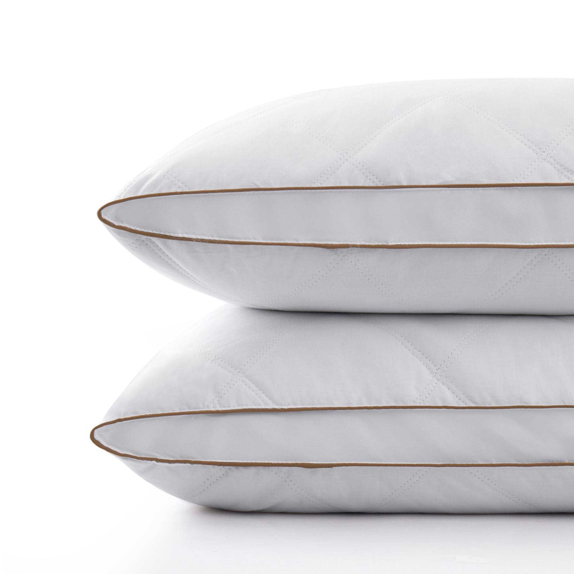 Peace Nest Gusseted Goose Down Feather Pillows Set of 2 White BPD ...
