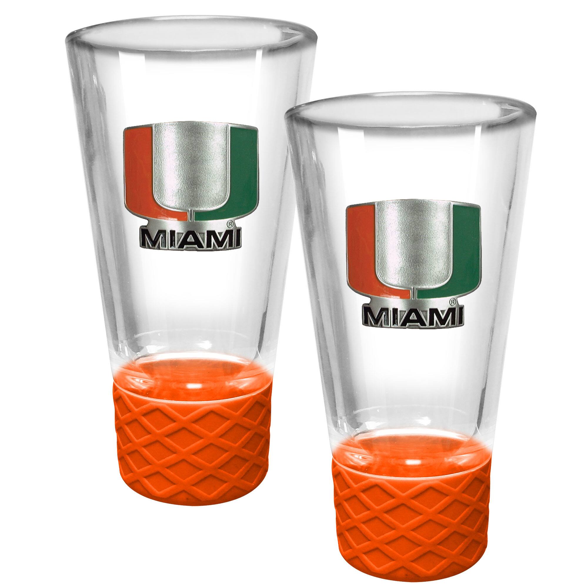 Great American Products Miami Hurricanes 2 Pack 4oz. Cheer Shot Set with Silicone Grip Orange ...