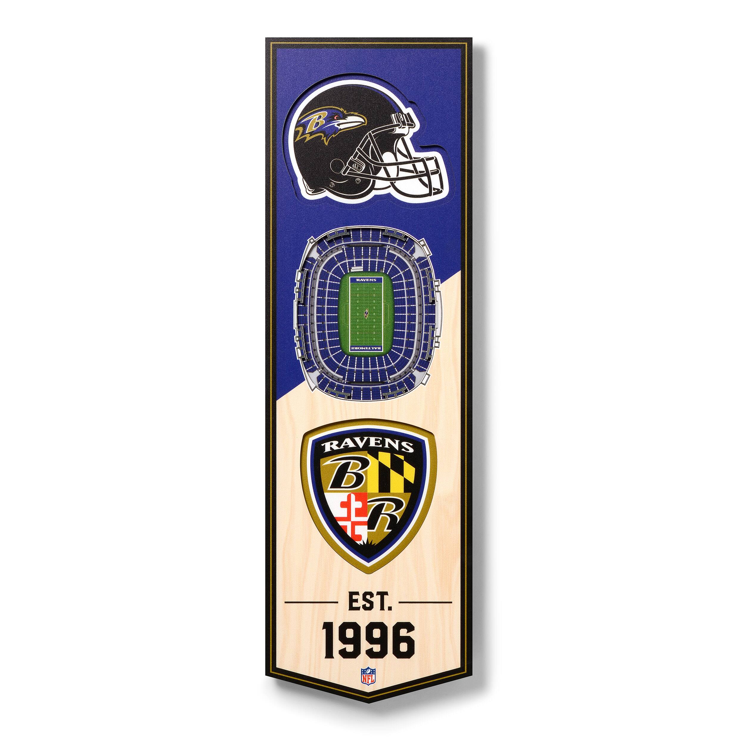 YouTheFan Baltimore Ravens 6'' x 19'' 3D StadiumView Banner Multicolor ...