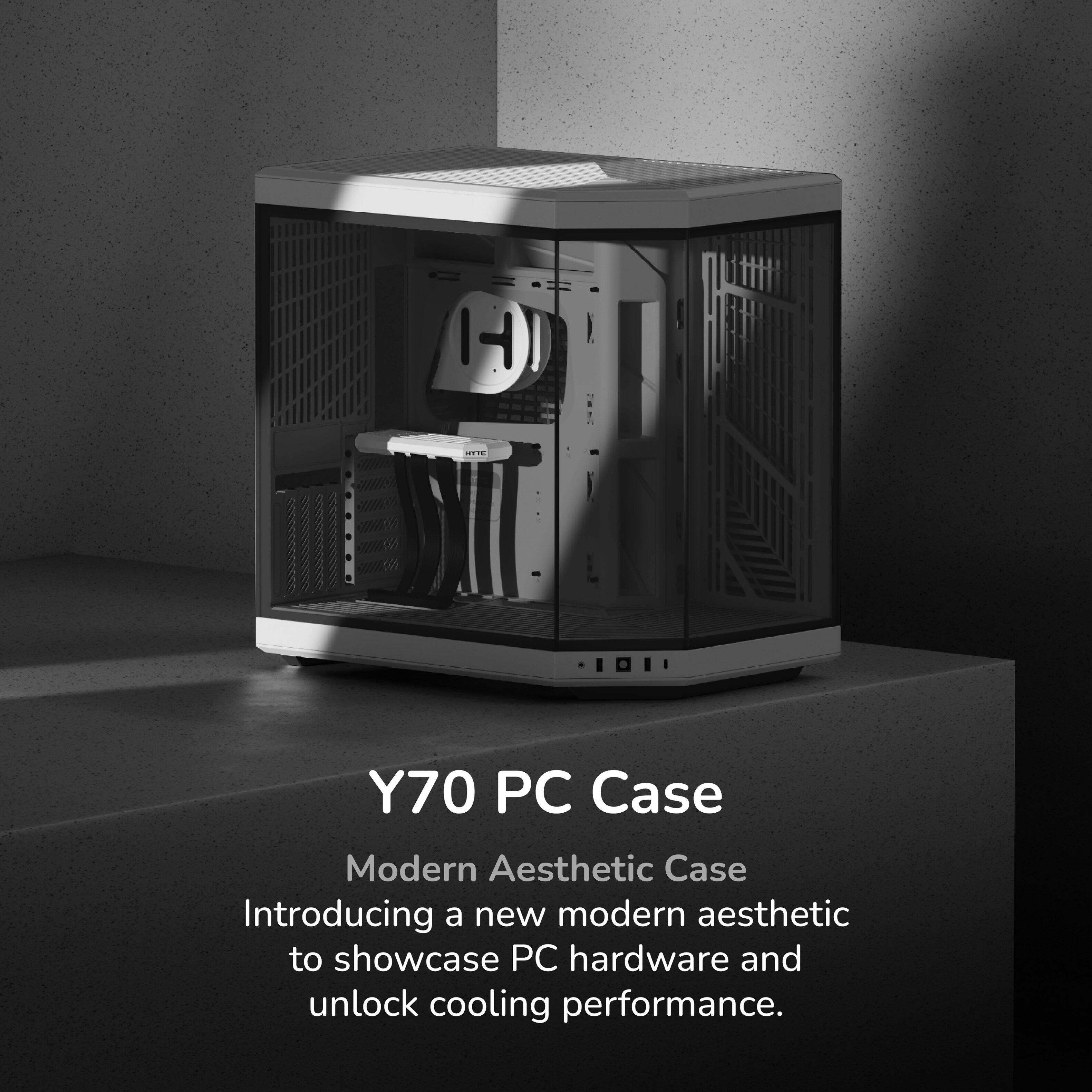 HYTE Y70 Mid Tower ATX Gaming PC Desktop Case with Riser Cable Black ...
