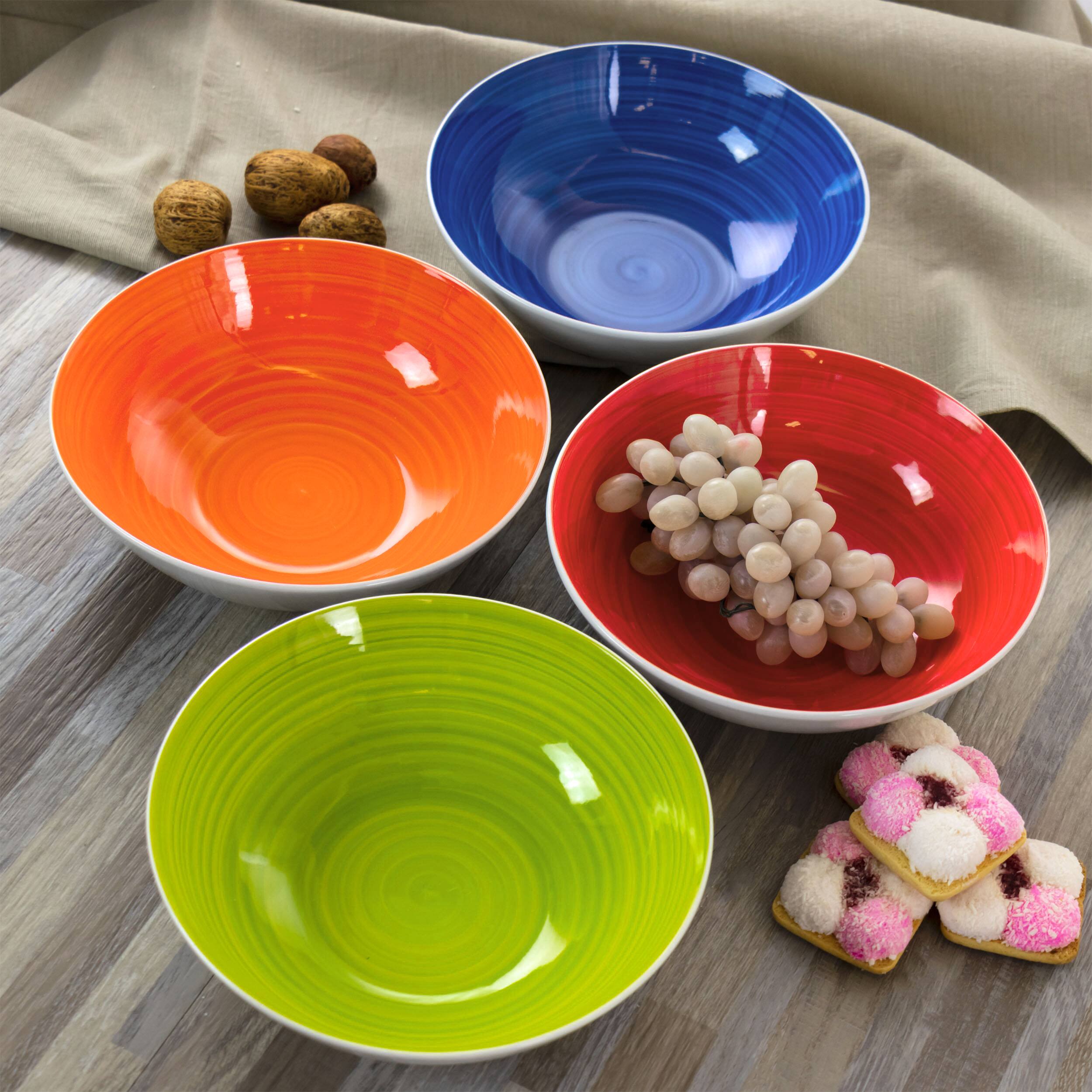 Gibson Hometrends Crenshaw 4 Piece 7.25 Inch Round Ceramic Bowl Set ...