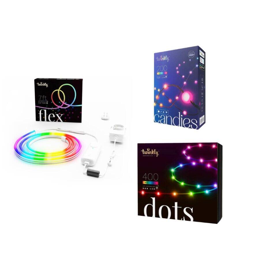 Twinkly 4-in-1 Holiday Maker Lighting Bundle w/ 2-Pack Pixel Art ...