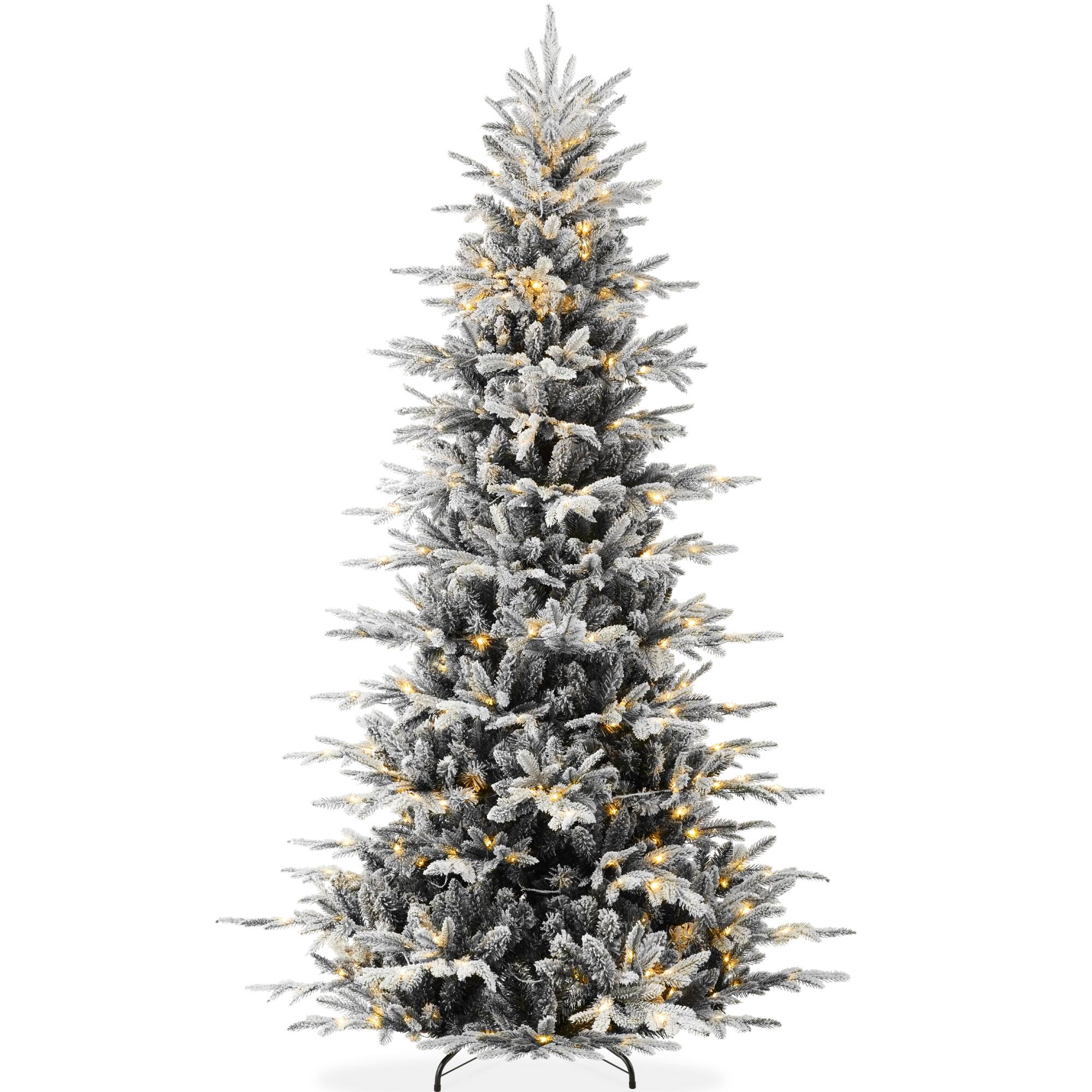 Best Choice Products Pre Lit Flocked Artificial Aspen Noble Fir ...