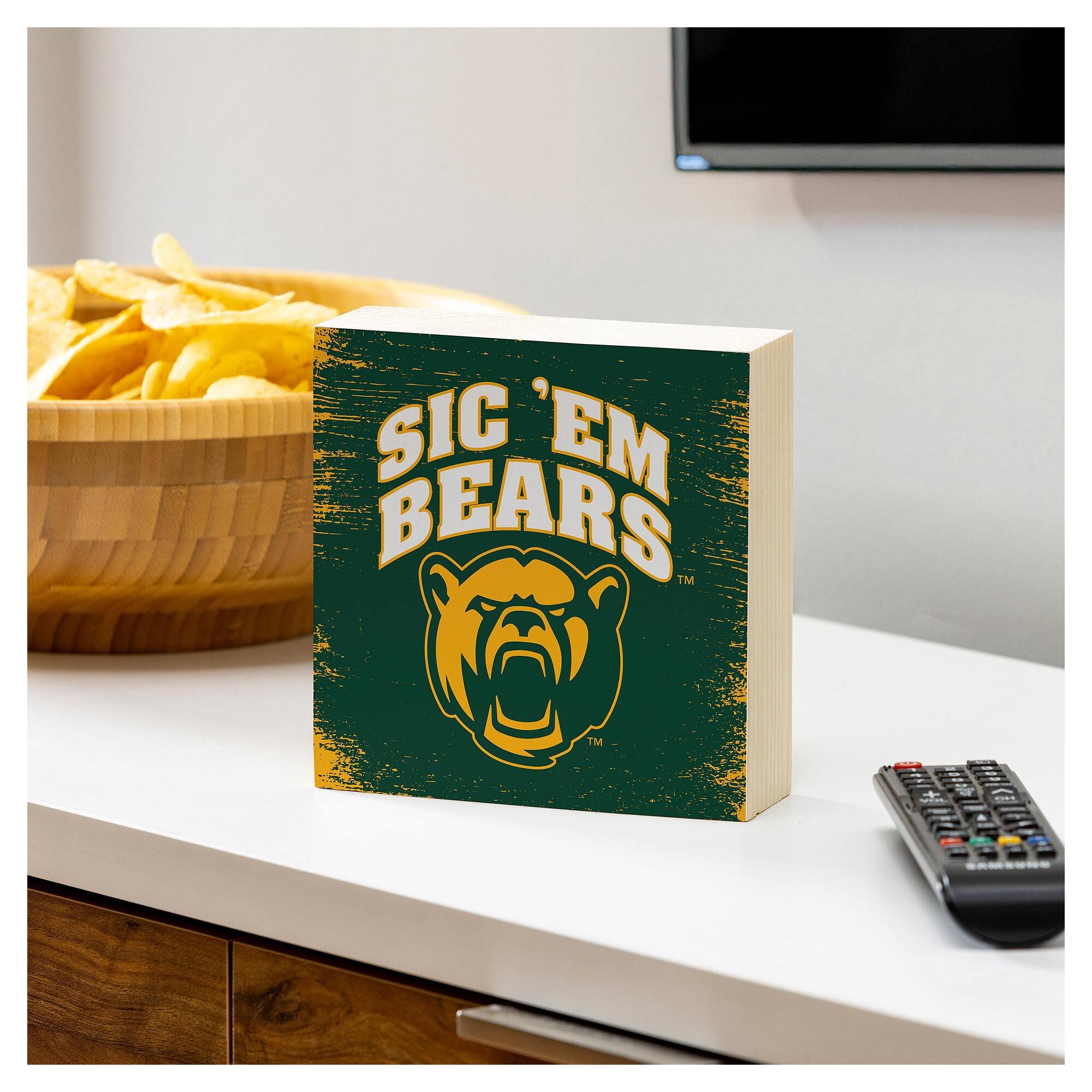 Evergreen Enterprises Baylor Bears 6" Square Fan Chant Wood Block Shelf ...