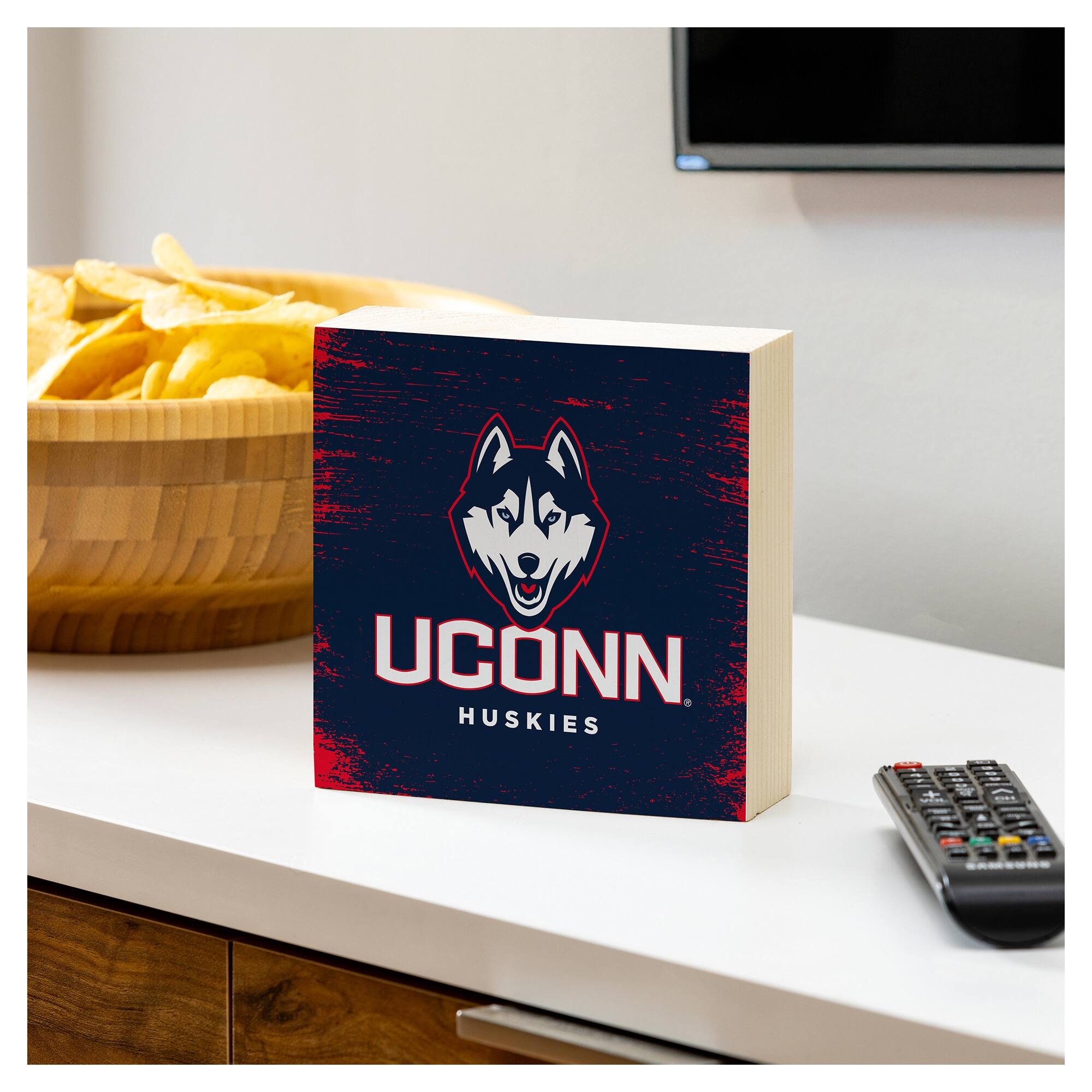 Evergreen Enterprises UConn Huskies 6" Square Fan Chant Wood Block ...