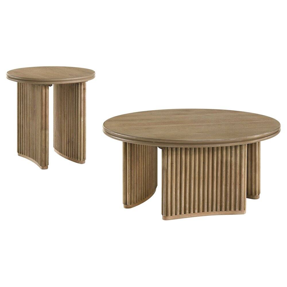 Coaster Co. of America Adina 2 piece Round Coffee Table Set Distressed ...