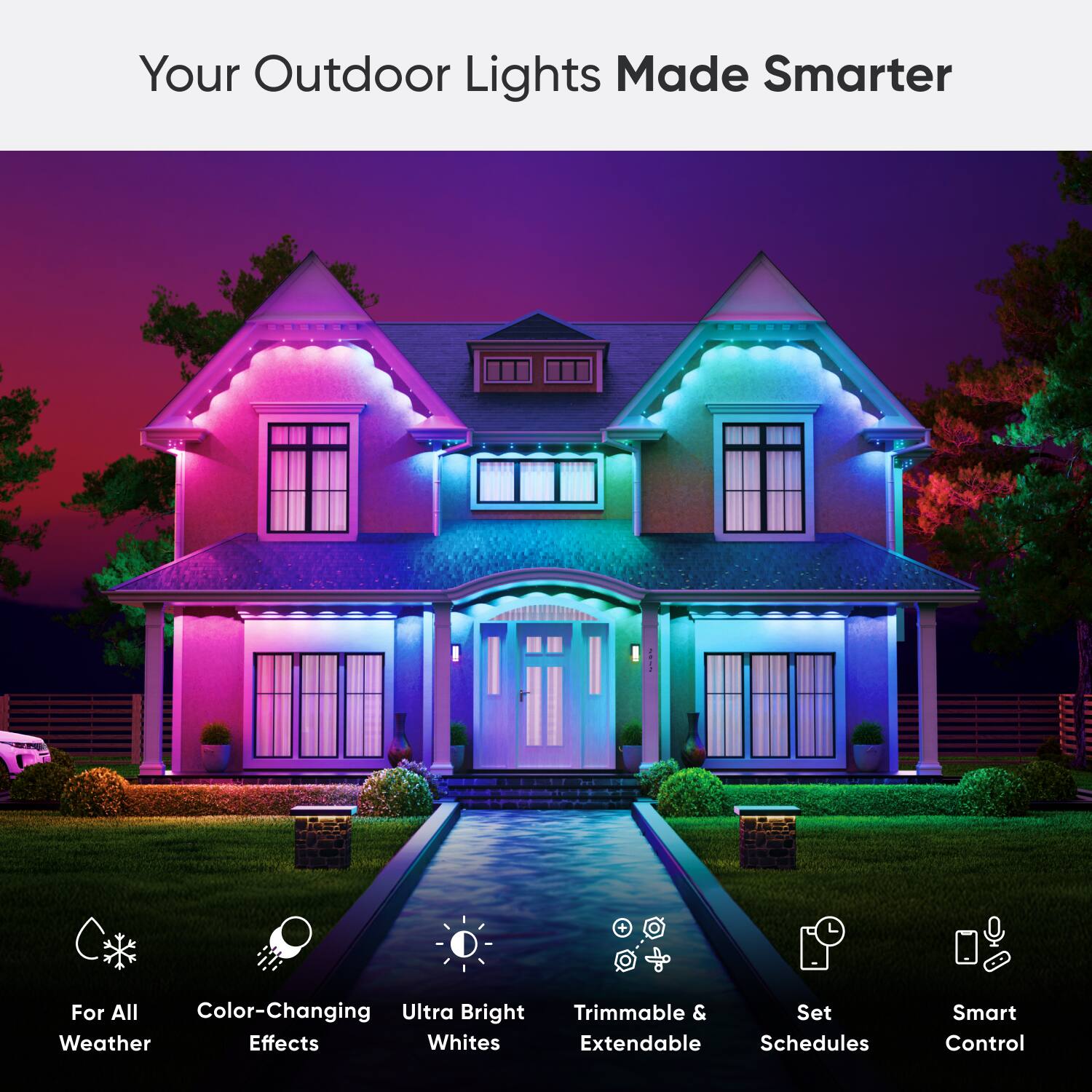 Nanoleaf Matter Smart Multicolor Permanent Outdoor Lights Smarter Kit ...