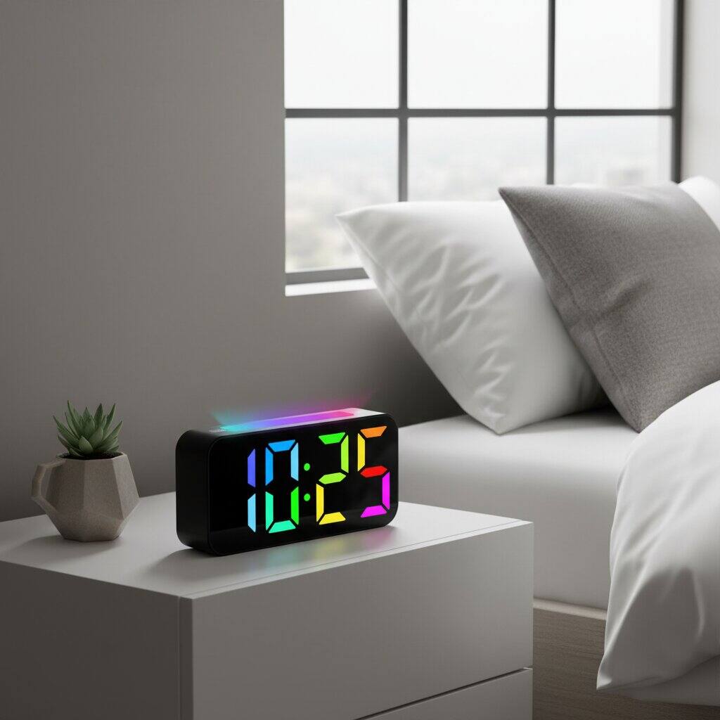 Dazzed Corner Alarm Clocks, Plug in Digital Bedside Clock with Night ...