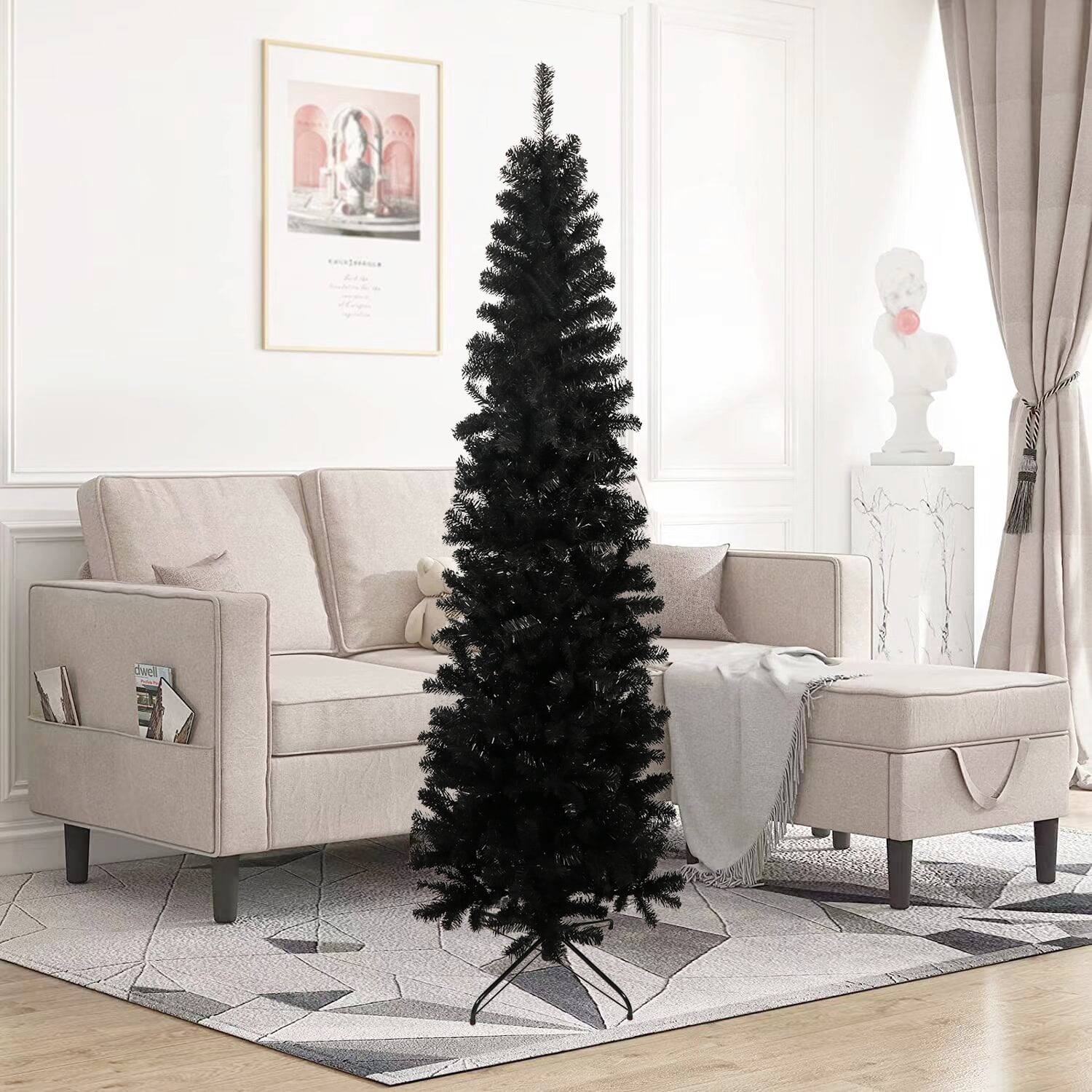 Pefilos 7.5ft Artificial Christmas Tree with Foldable Metal Stand ...