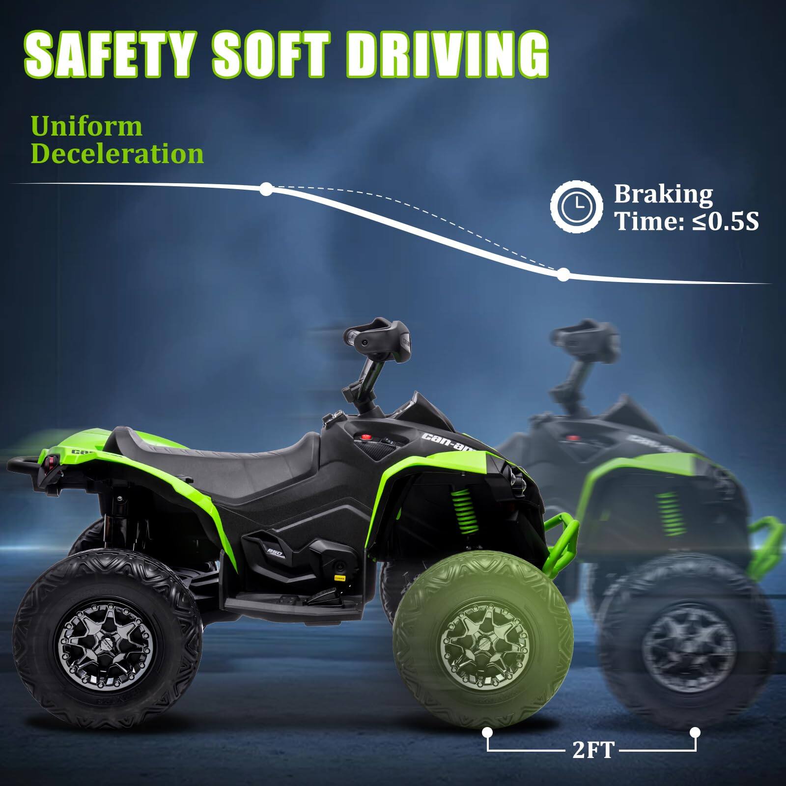 GARVEE Kids 12V Ride On Electric ATV, Licensed Bombardier BRP Can Am 4 ...