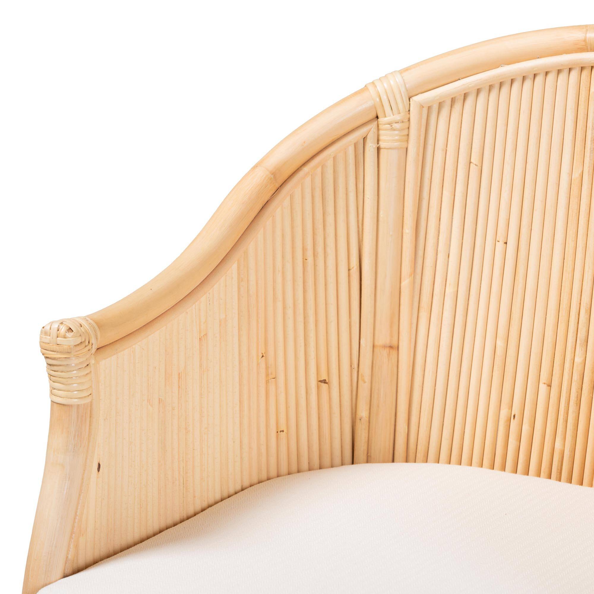 bali & pari Hollis Rattan Barrel Chair with Cushion Handcrafted Accent ...