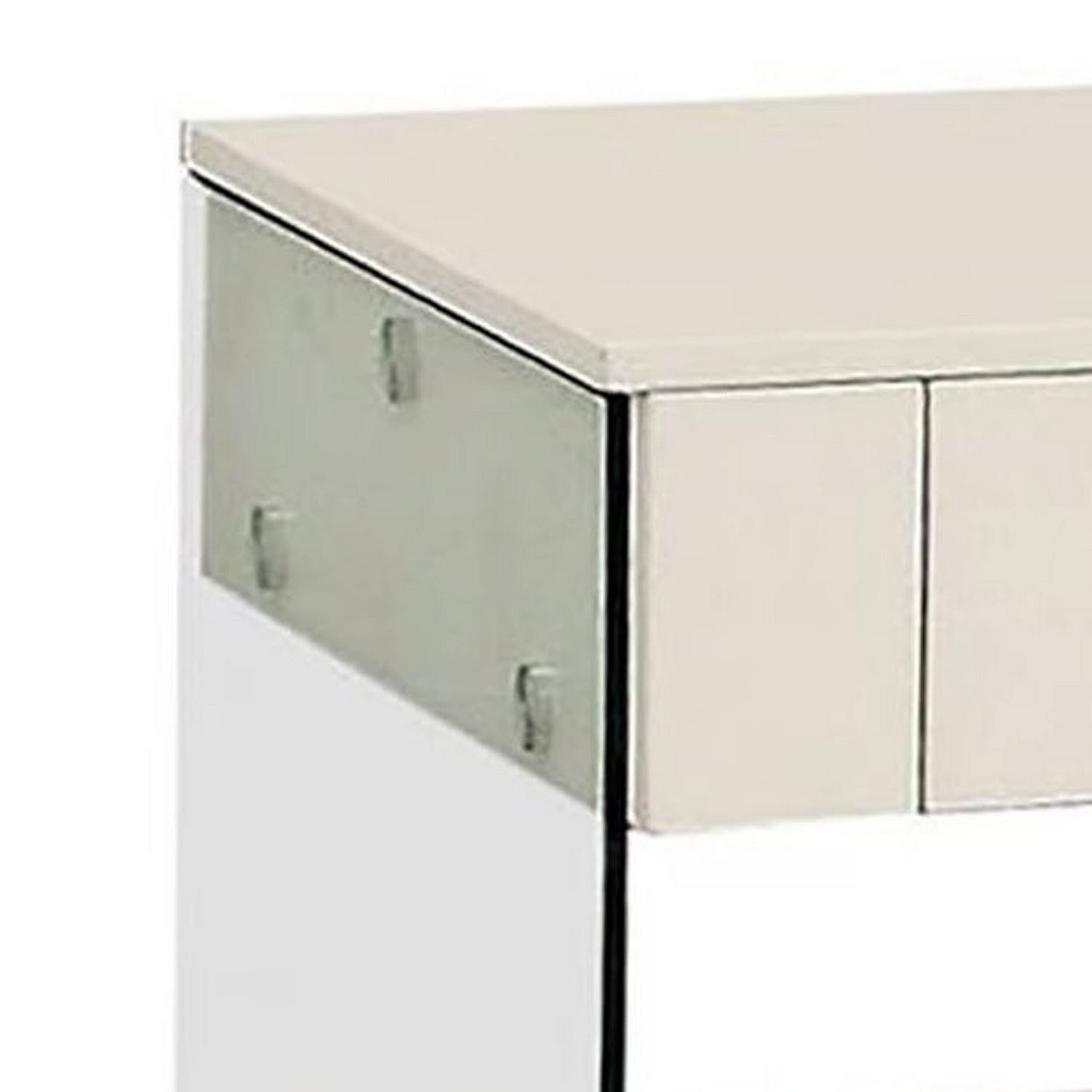 Manhattan Lane Stub 23 Inch Side End Table, Glossy Wood, Glass Side ...