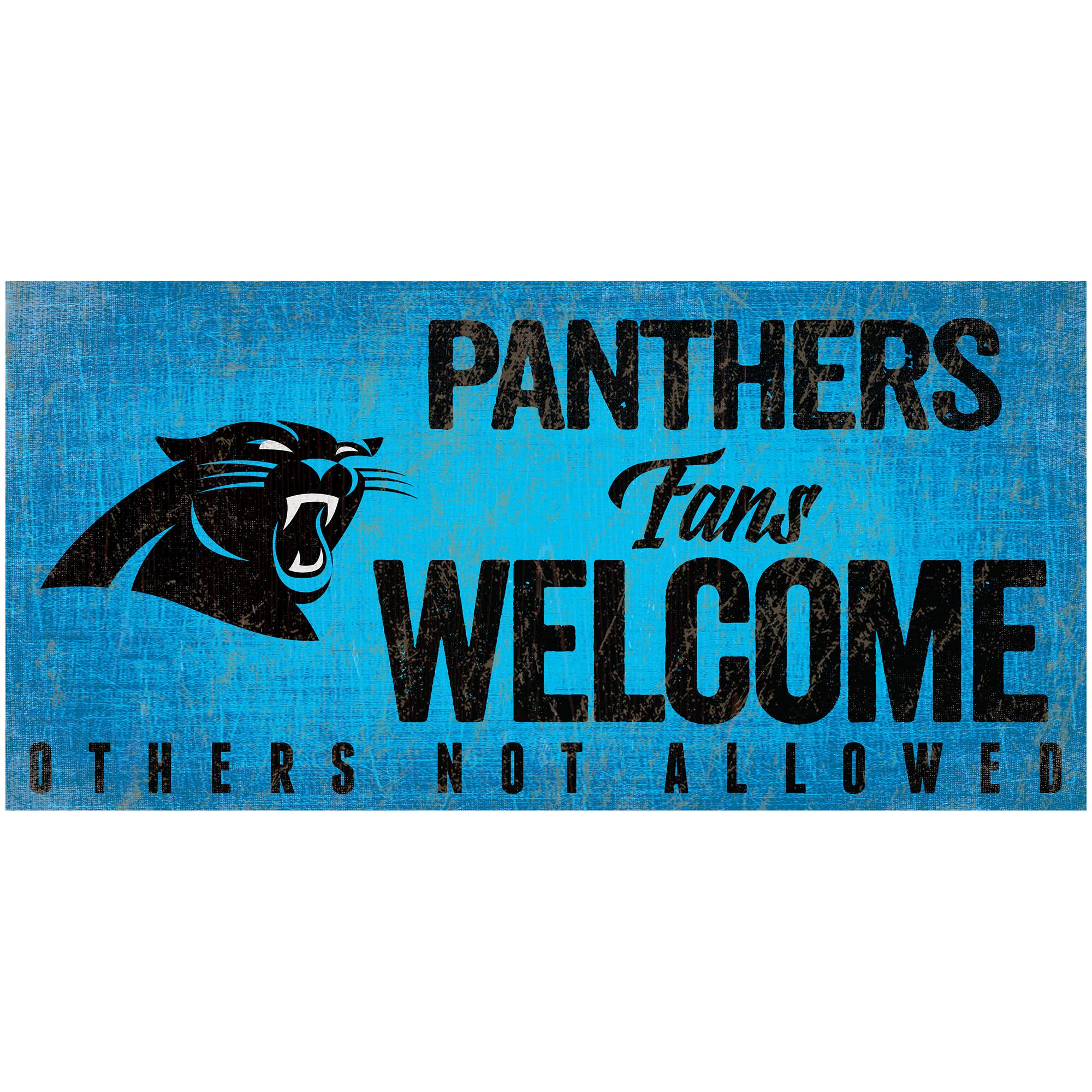 Fan Creations Carolina Panthers 6" x 12" Fans Welcome Sign Multicolor ...