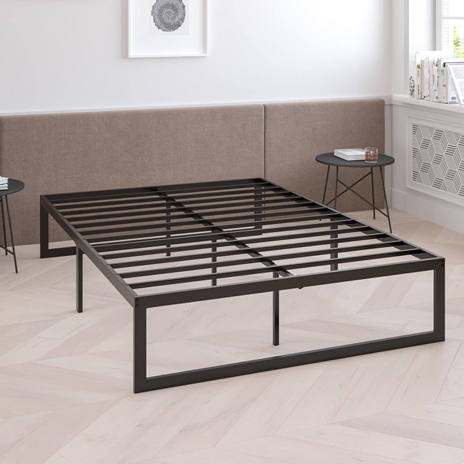 SlickBlue Metal Steel Slat Platform Bed Frame with Strong Support for ...