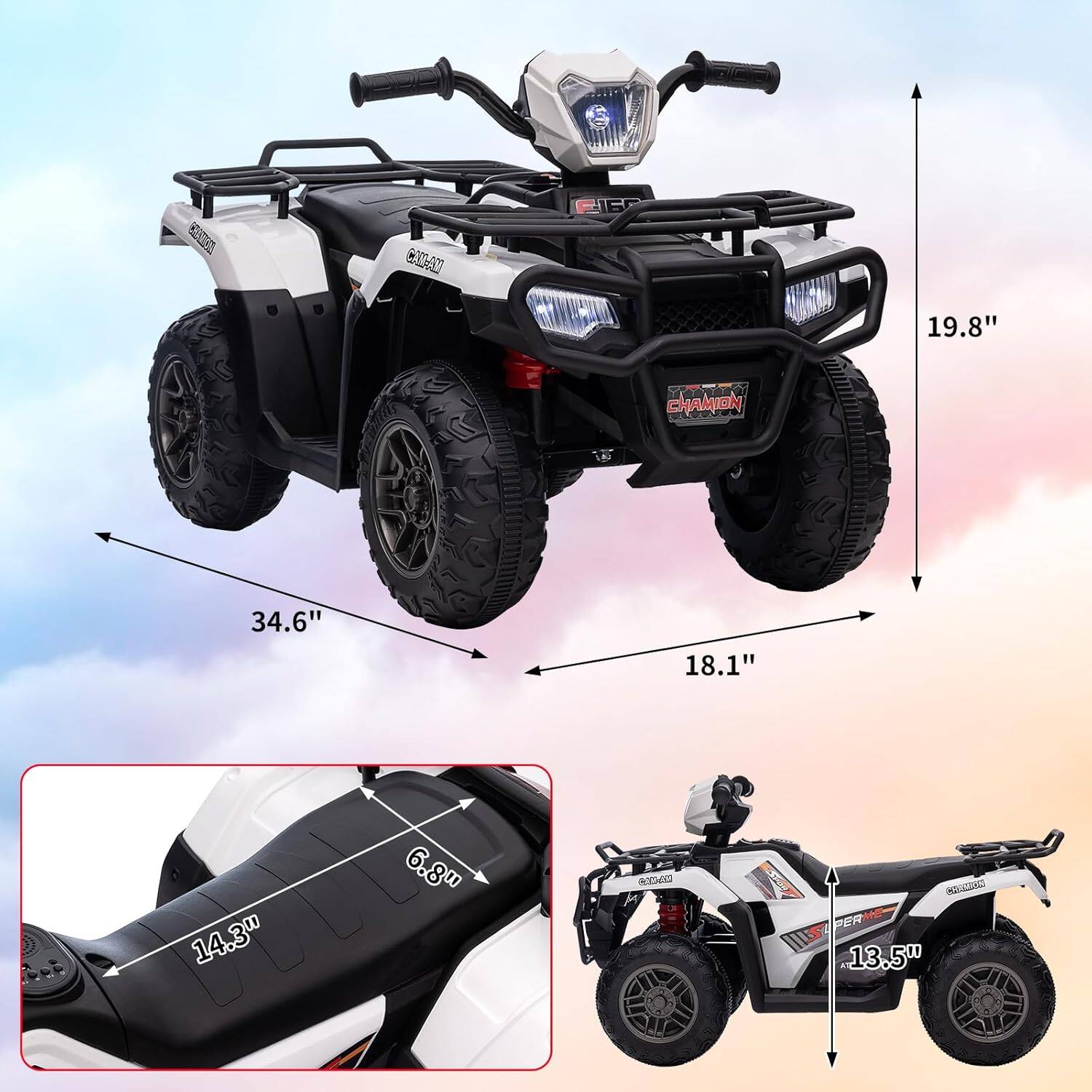 GARVEE 12V Electric Kids ATV Quad, 4 Wheeler Ride On Toy for Toddlers ...