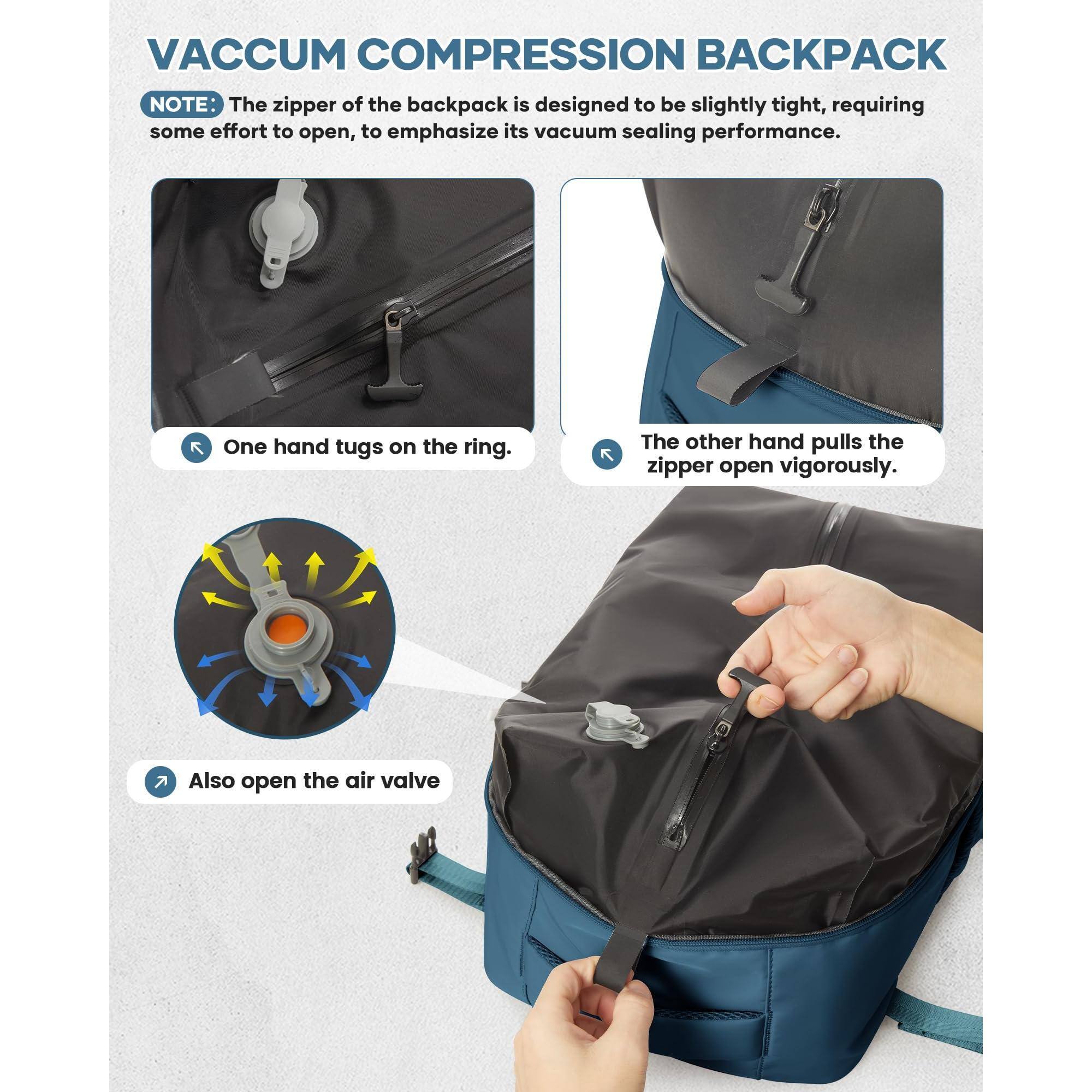 Pacoar Cade Small Vacuum Travel Backpack With Pump For Women Airback ...