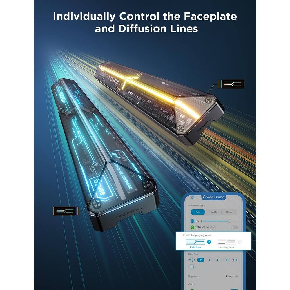 Schertz Govee RGBIC Glide Gaming Wall Light, DIY Customizable LED ...