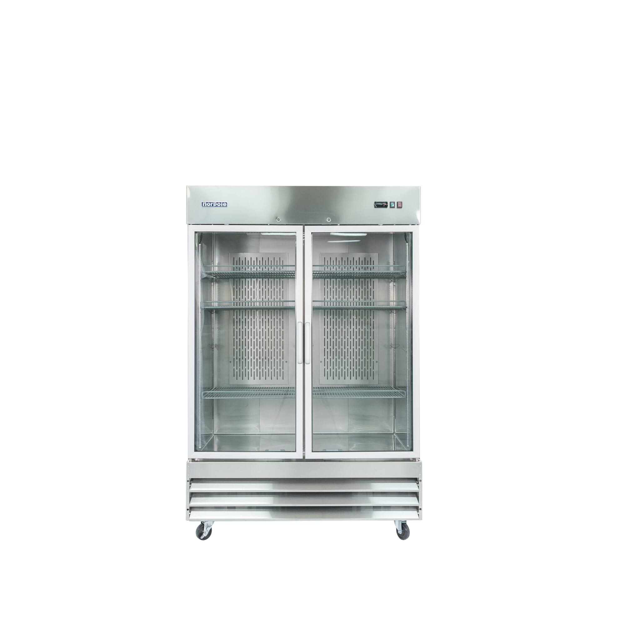 Magic Chef 54 in. W 48 cu. ft. 2 Glass Door Reach In Commercial ...