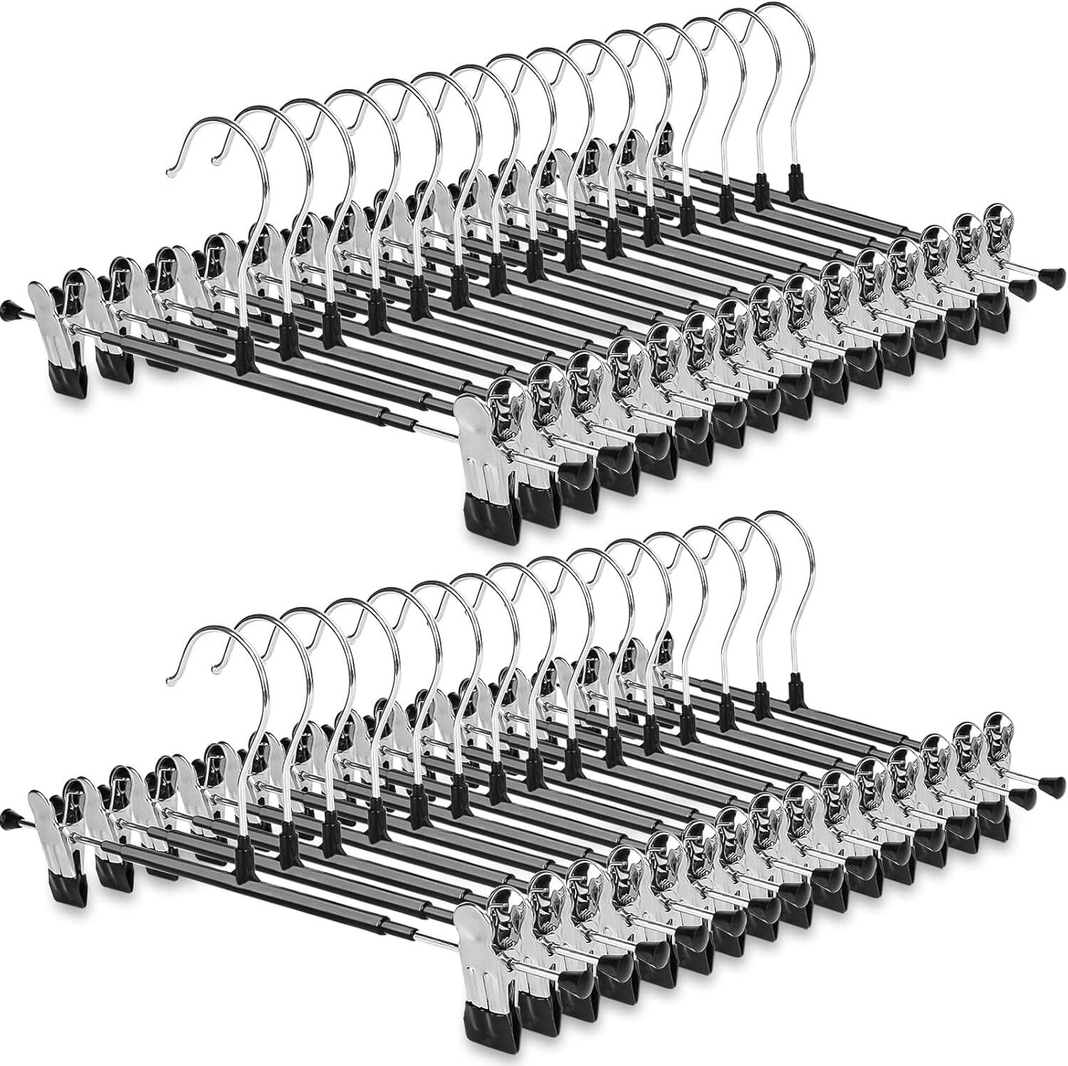 Auledio Pants Hangers, 30 Pack Adjustable Clothes Hangers, 360° Swivel ...