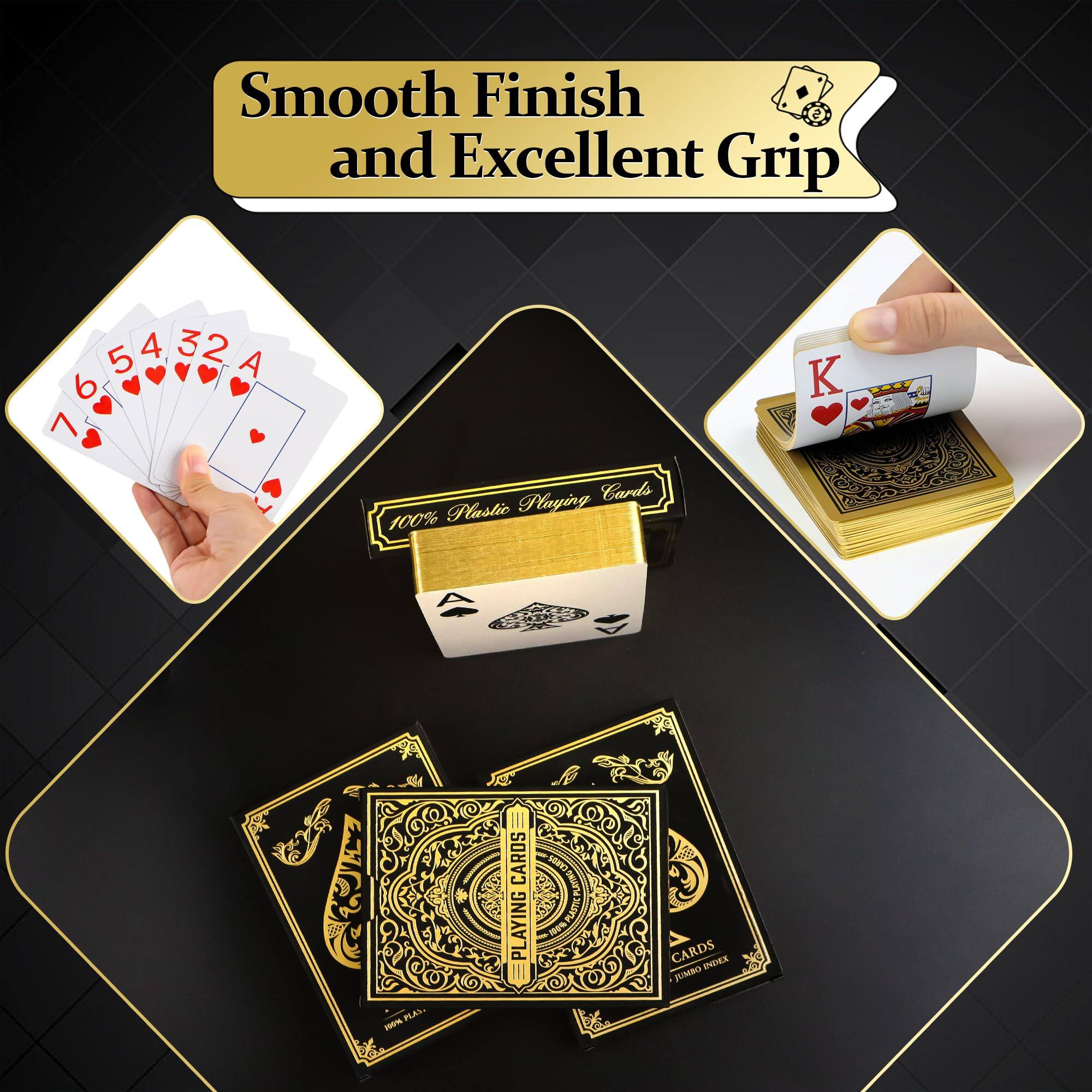 EZTW1 Playing 4 Plastic Waterproof 4 Of Bulk Large Print For Adults ...