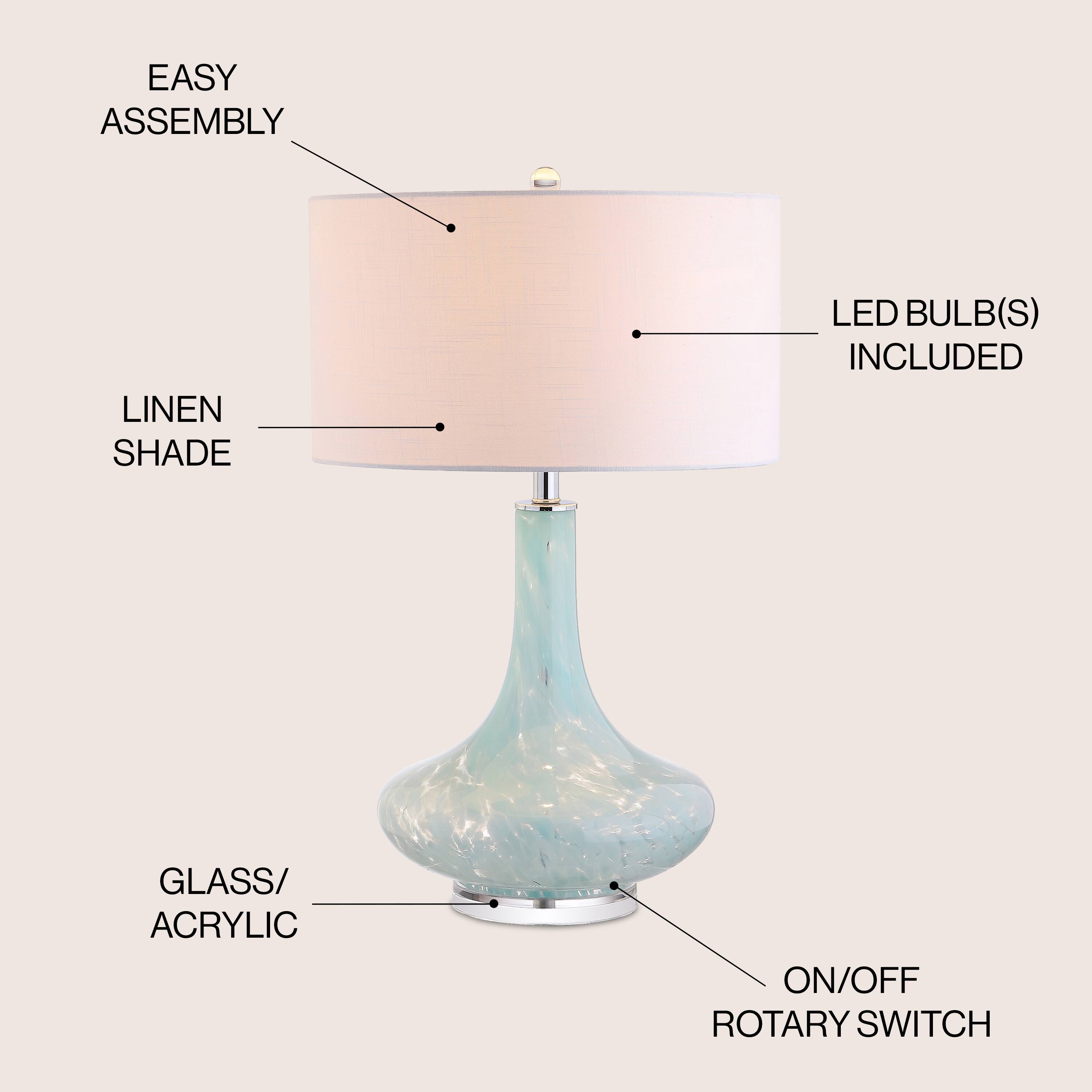 Jonathan Y Montreal 29" Glass/Acrylic LED Table Lamp Ice Blue JYL2001A ...