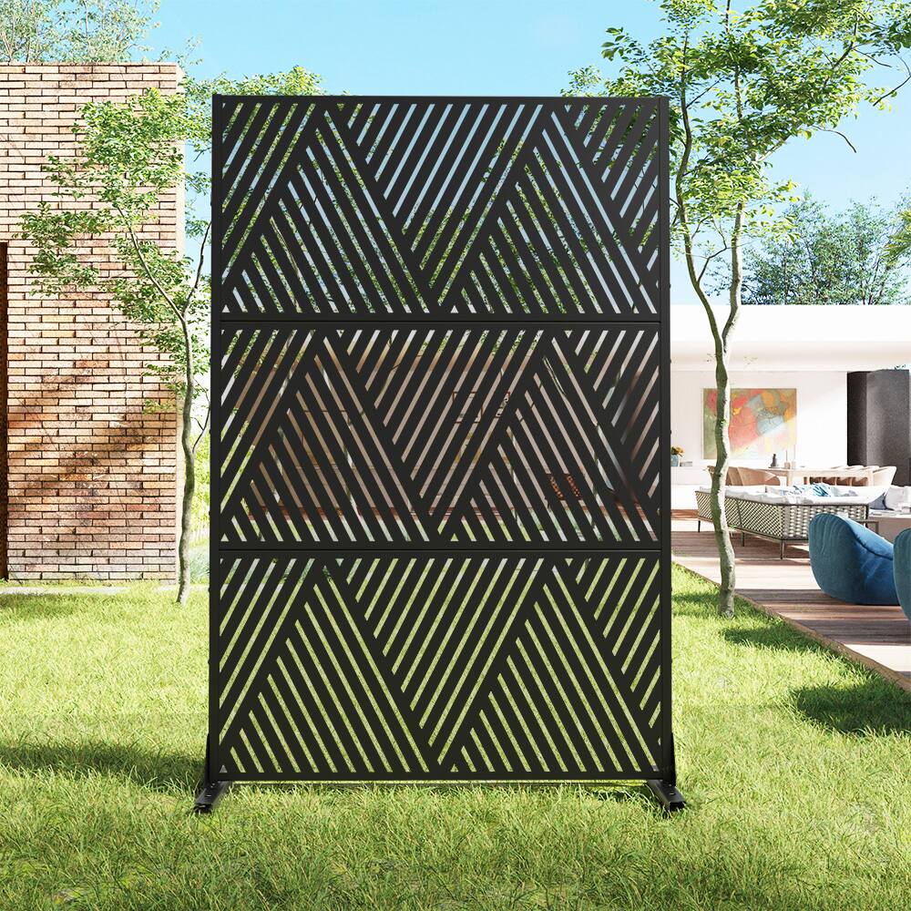 PexFix 72 in. x 47 in. Triangle Pattern Metal Outdoor Privacy Screen ...