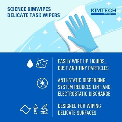 Kimtech SCIENCE KIMWIPES Delicate Task Durable Fibers Cleaning Wipers ...