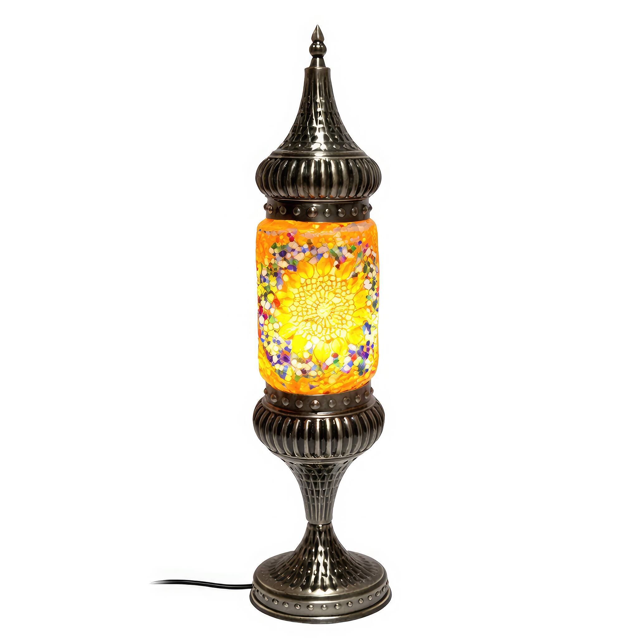 FC Design 19"H Bronze Base Orange Mosaic Tower Turkish Lamp DG-ZDL2200 ...