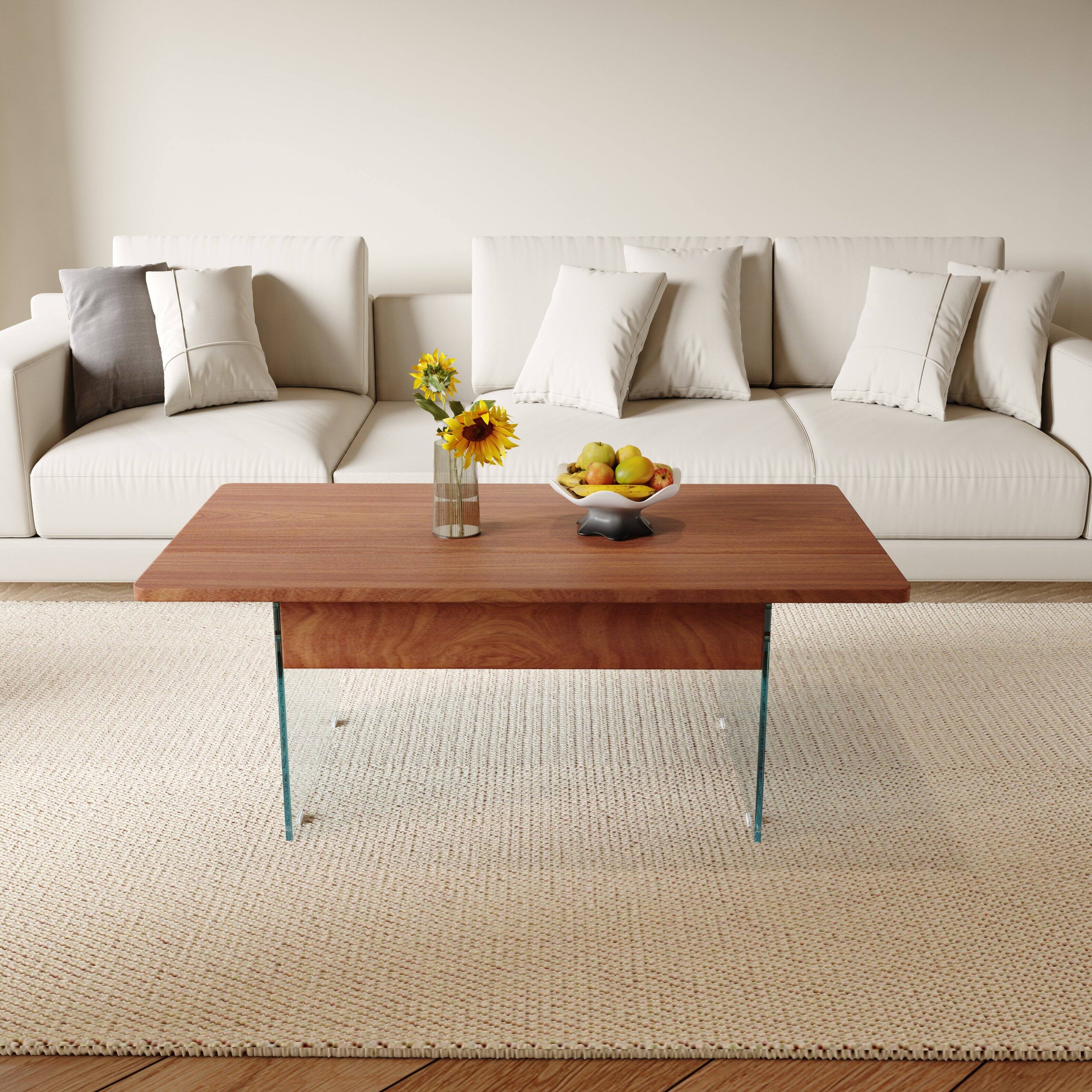 TinyHomie Multifunctional Lift Top Coffee Table Dark Wood Grain ...