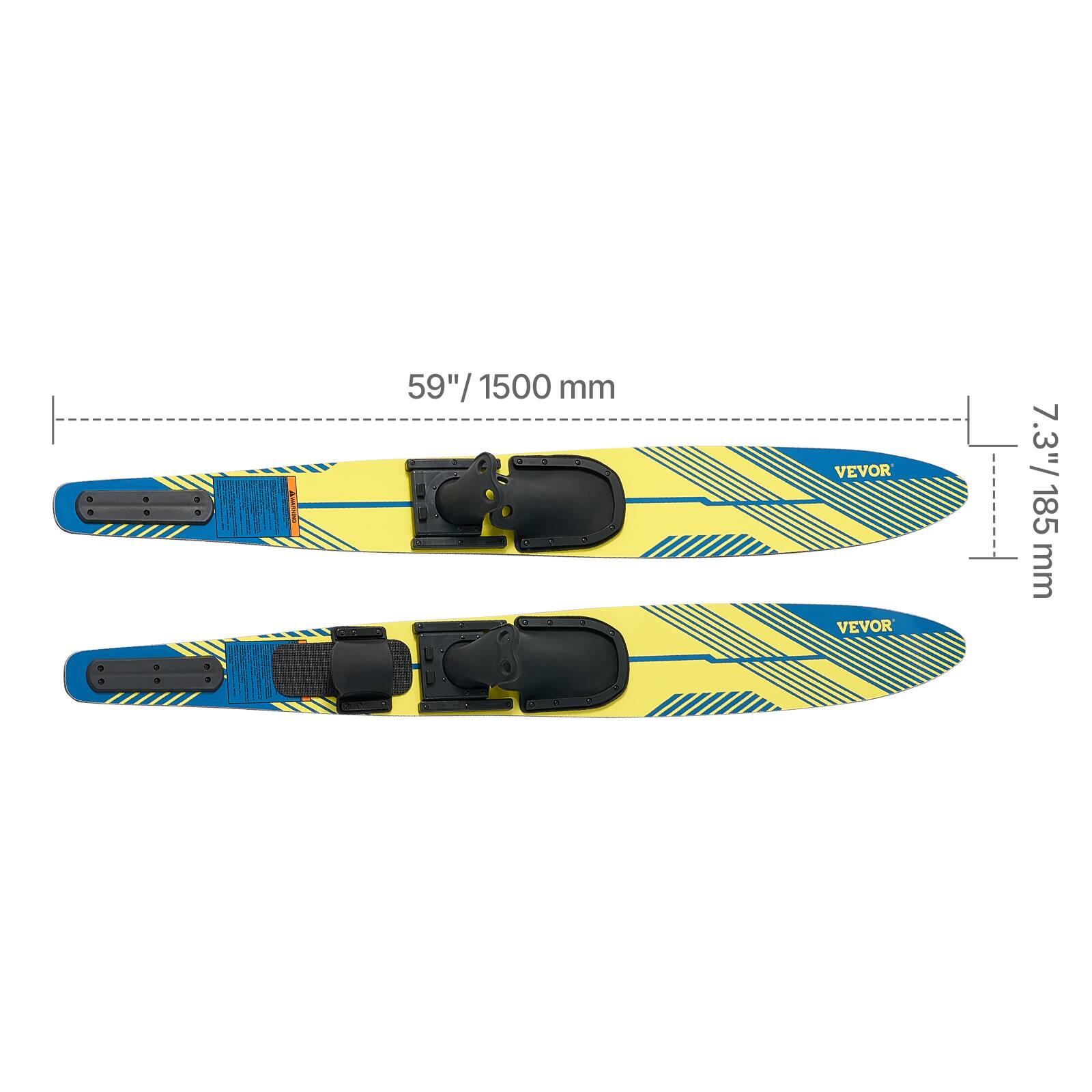 VEVOR 59" Water Skis, Adult Water Ski with X 7 Adjustable Horseshoe ...