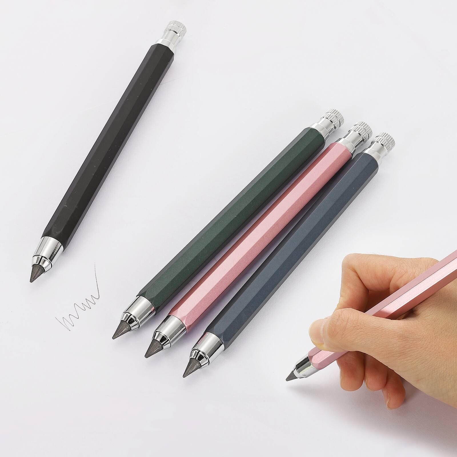 Unique Bargains 1pc Mech Pencil 5.6mm, Lead Holder Large Metal w ...