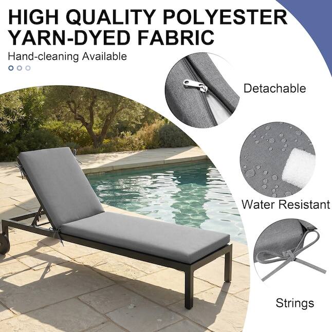 Crestlive Products 1pc 80in Outdoor Water Resistant Chaise Lounge Chair ...