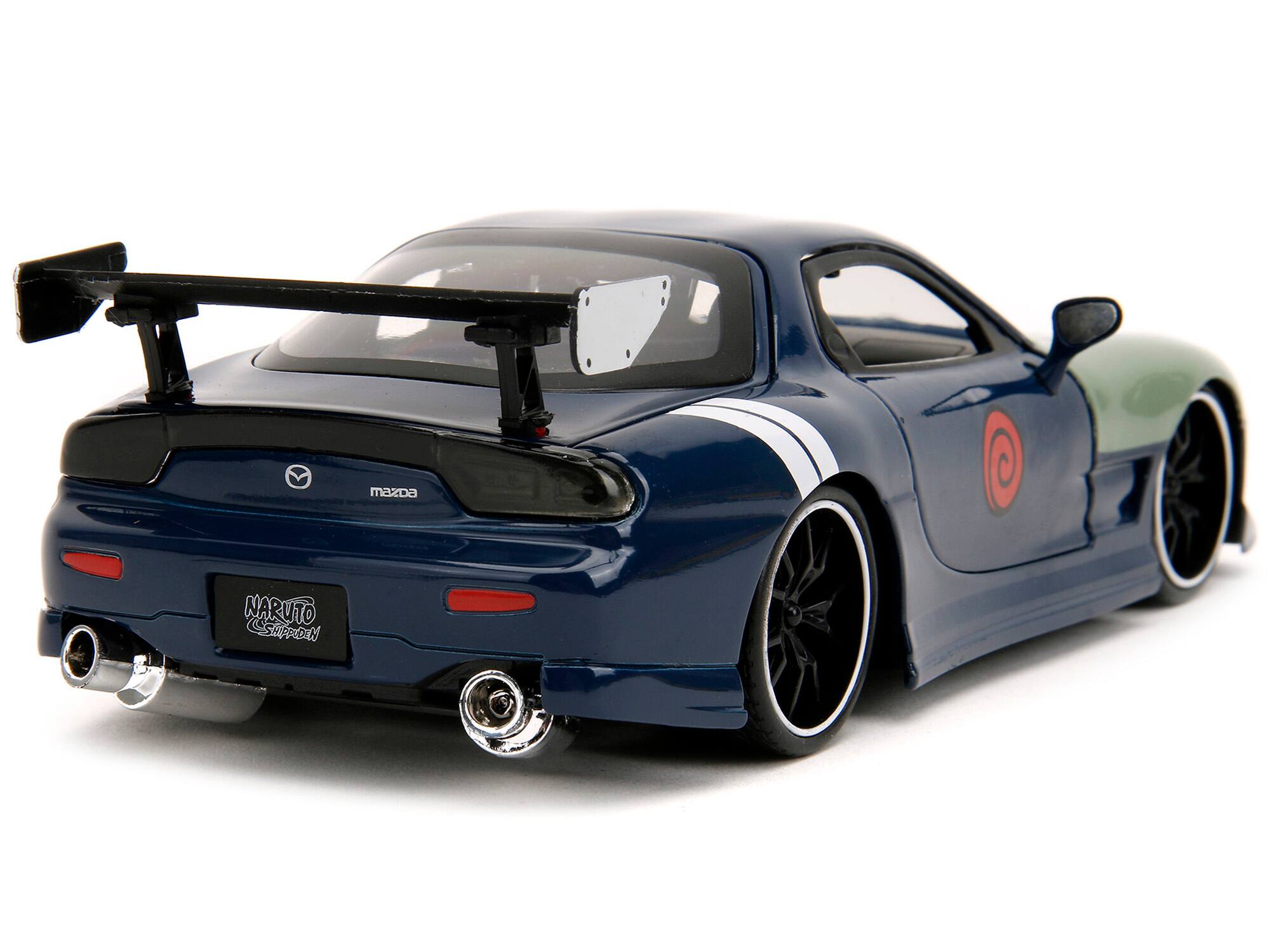 Jada 1993 Mazda RX 7 1/24 Diecast Dark Blue Green Hood with Kakashi ...
