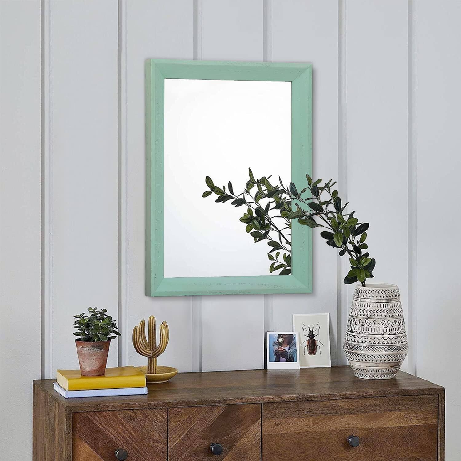 Cedar Assembly Wood Framed Mirror Rectangle Modern Farmhouse Wall ...
