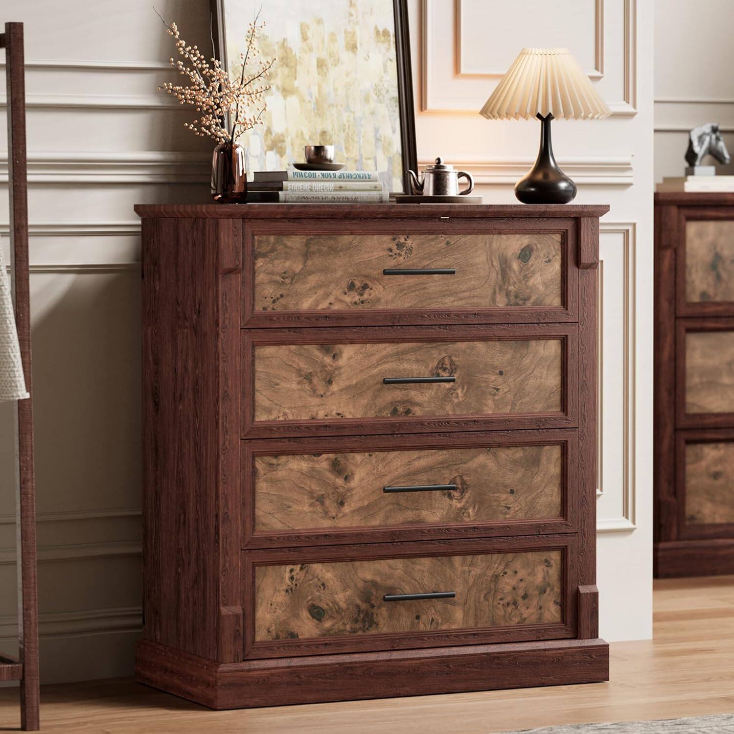 Electrodes Masters 4 Drawer Dresser for Bedroom, Farmhouse Tall Chest ...