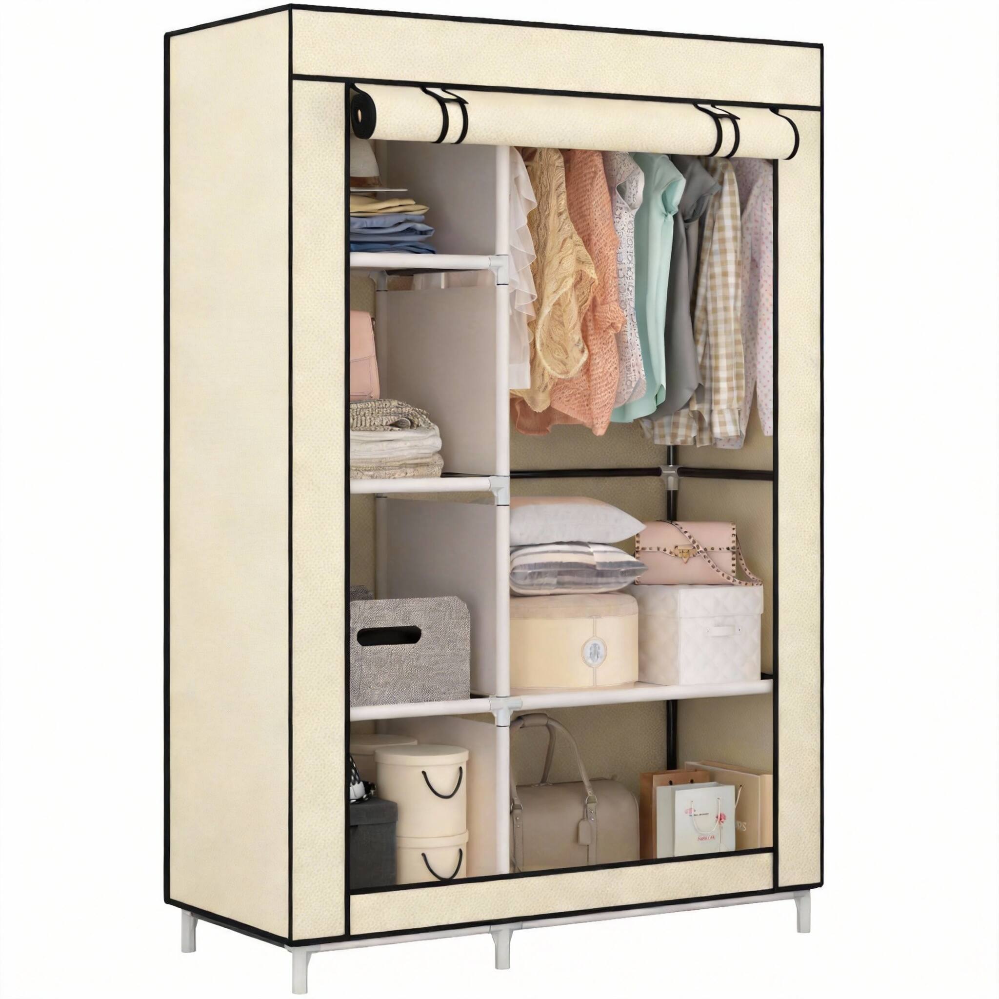 PO3TICJUNKI3 Portable Closet Organizers Clothing Storage Wardrobe With ...