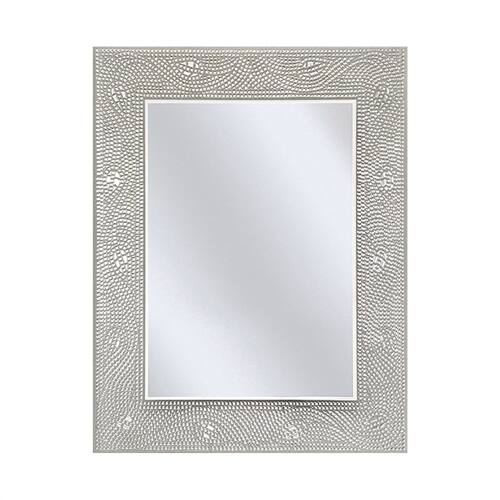 Hivvago Rectangle Bathroom Vanity Mirror with Mosaic Crystal Floral ...