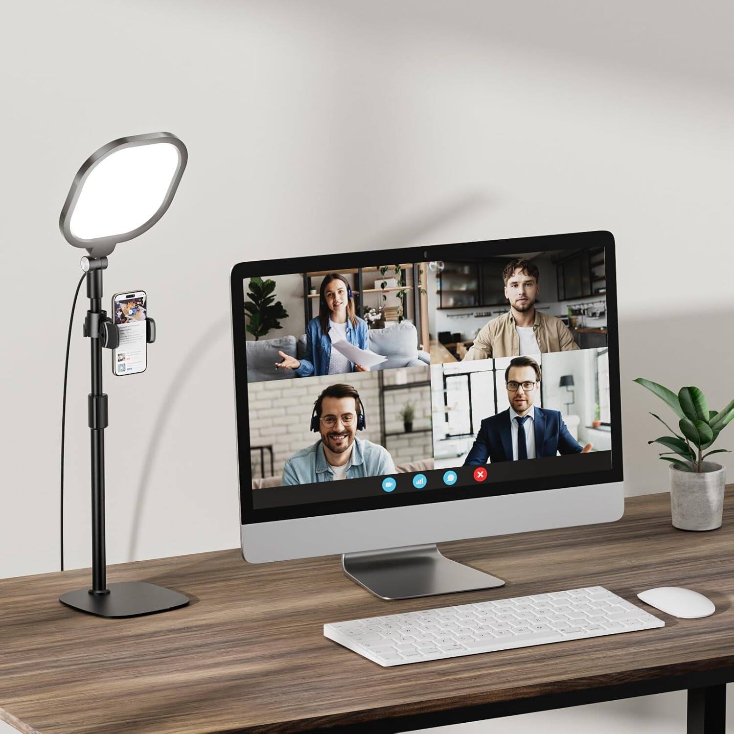 PARKER SLATER Desk Ring Light with Stand for Zoom & Video Calls ...