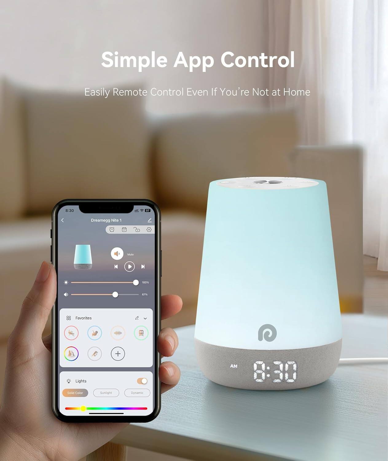 Stamp n Camp Dreamegg Sound Machine Baby White Noise With Night Light, Ok to Wake Alarm Clock ...