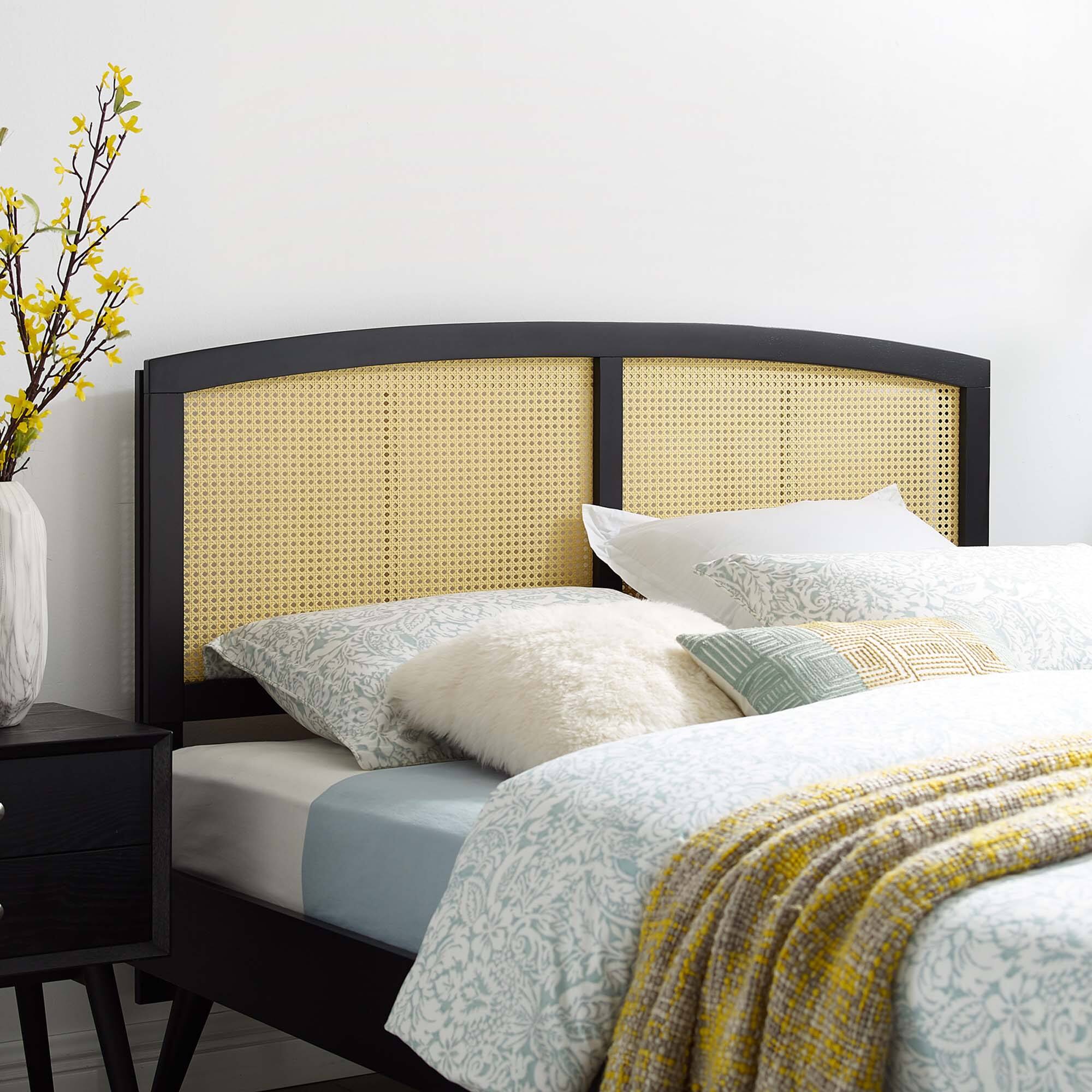 Halcyon Cane King Headboard by Modway Black MWY-MOD-6205-BLK - Best Buy