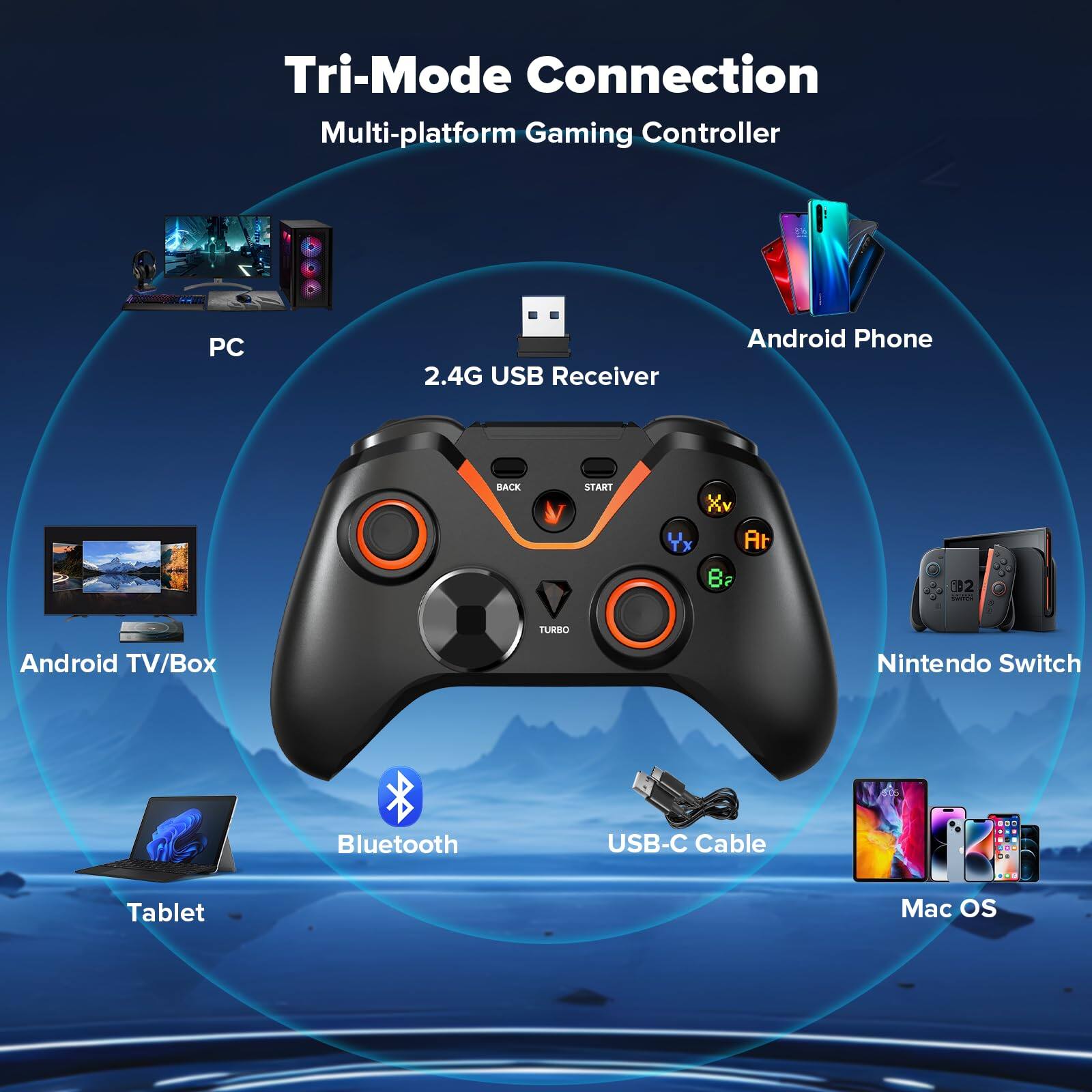 HM 1810 Wireless Gaming Controller For Pc/ns/android(): Wired & Usb ...