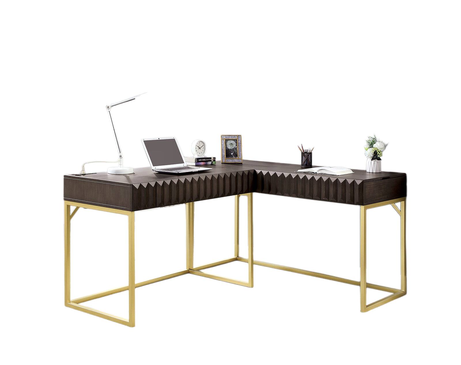 APRILSOUL Transitional Two tone Computer Desk USB Port Lift Top Design ...