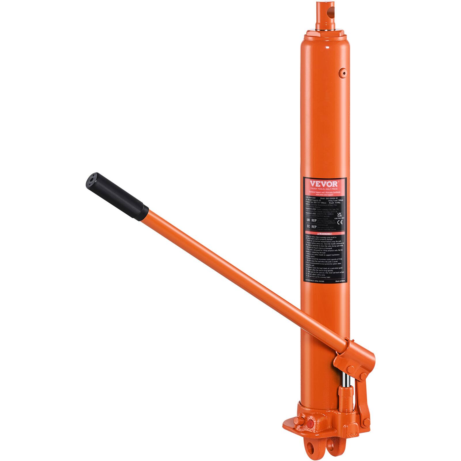 VEVOR Hydraulic Long Ram Jack, 8 Ton Engine Hoist Cylinder with Single ...