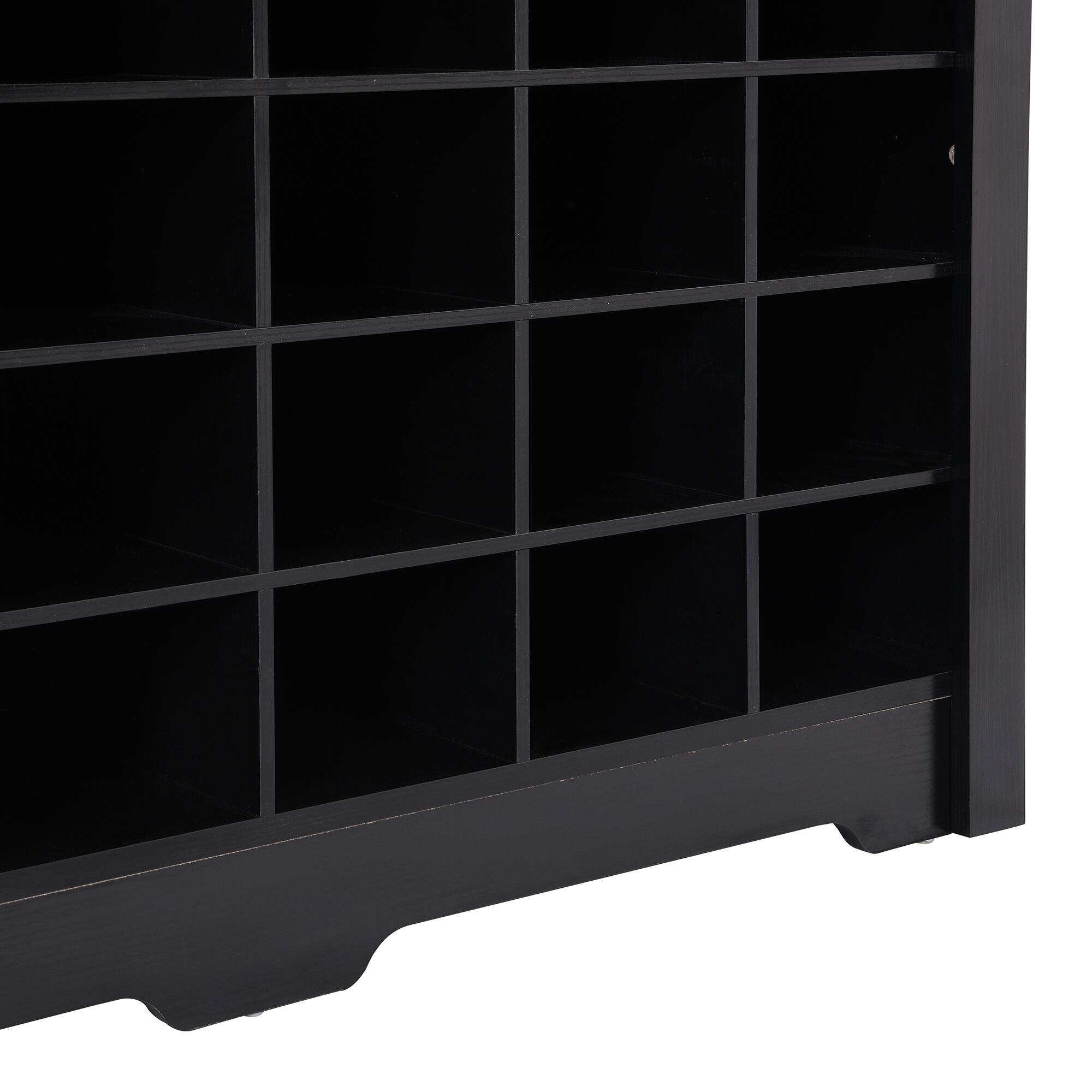 Spaco Sleek 24 Shoe Cubby Console, Modern Shoe Cabinet with Curved Base ...