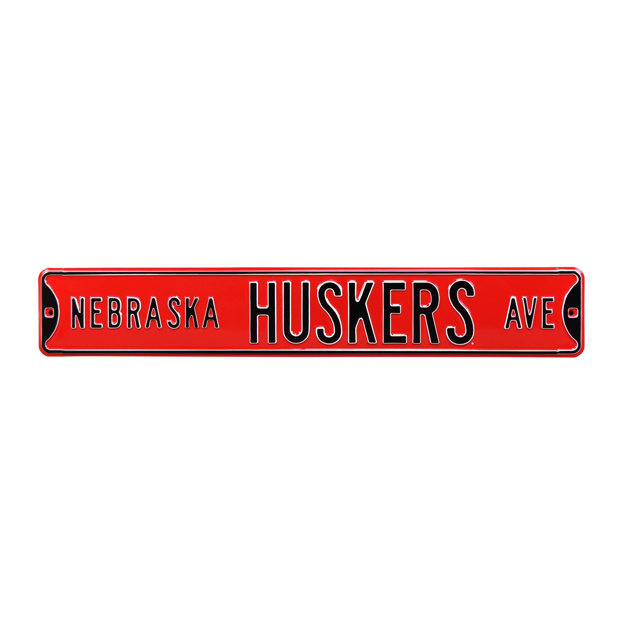 Authentic Street Signs Scarlet Nebraska Huskers 6" x 36" College Ave ...