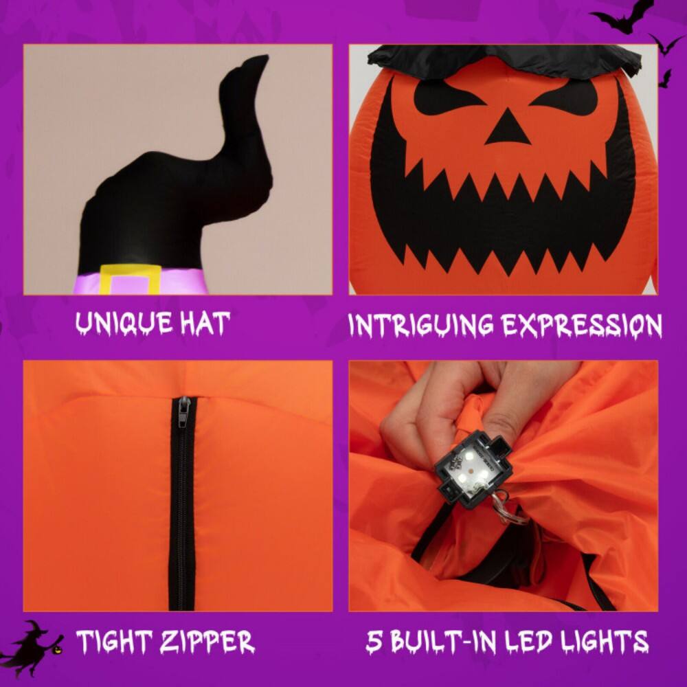 Boyel Living Giant 8ft Inflatable Pumpkin Set with LED Lights for ...