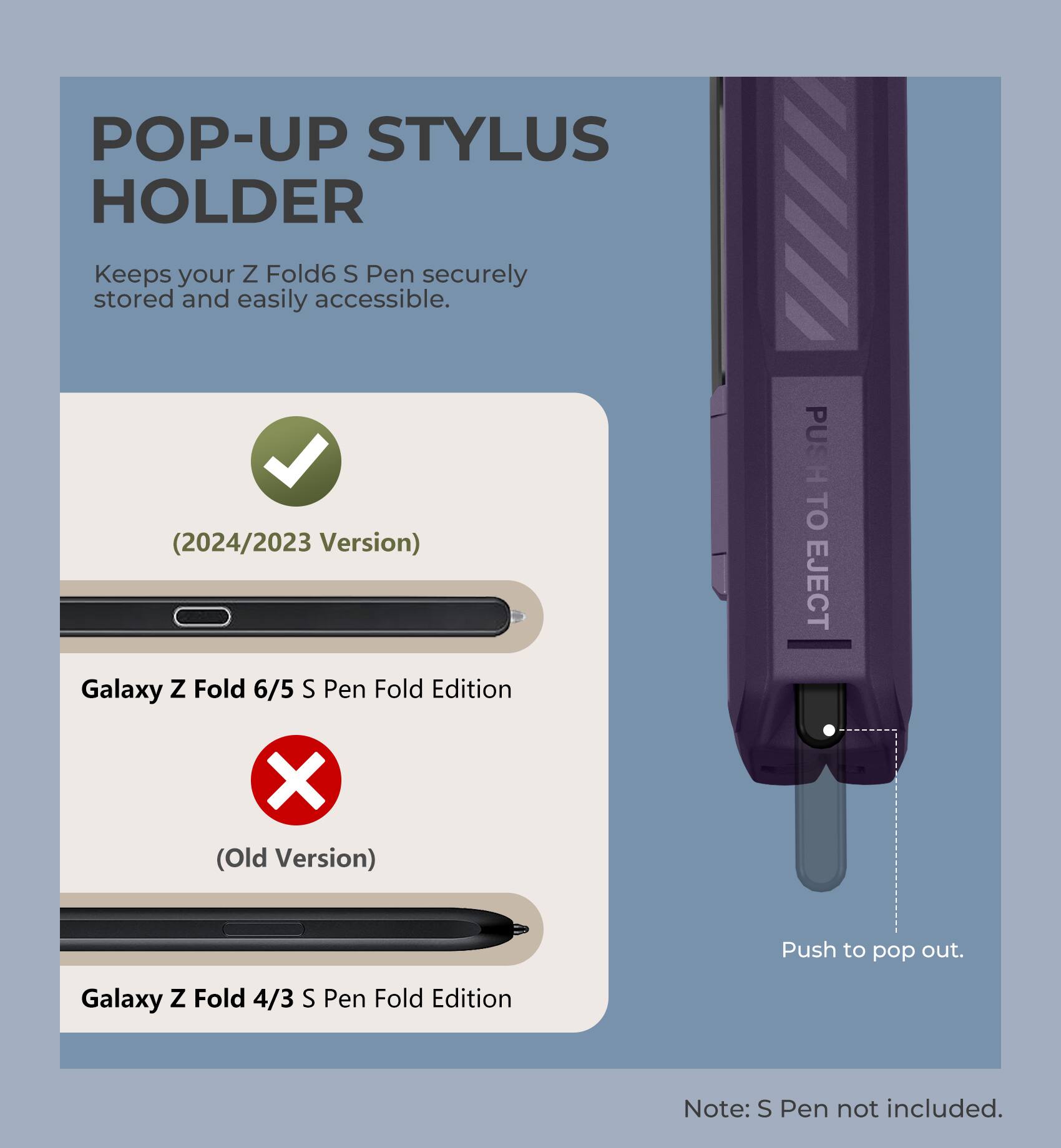 dexnor Case for Samsung Galaxy Z Fold 6 with Pen Holder, Camera Cover ...