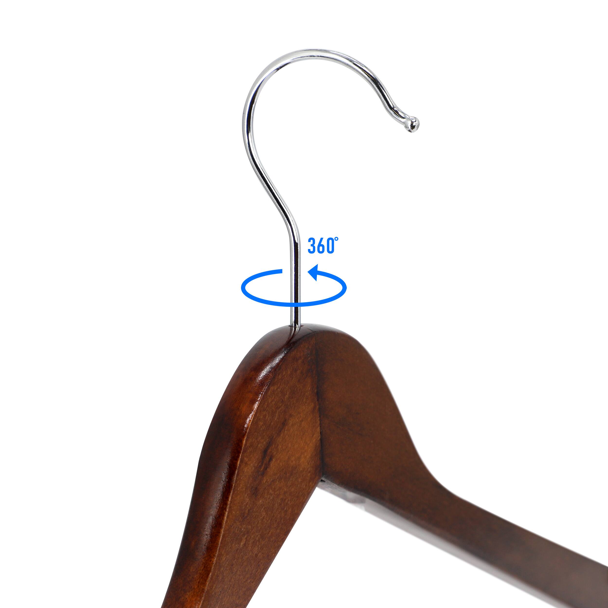 MegaChef 20 Piece Acacia Wood Swivel Hook Hanger Set in Dark Brown ...