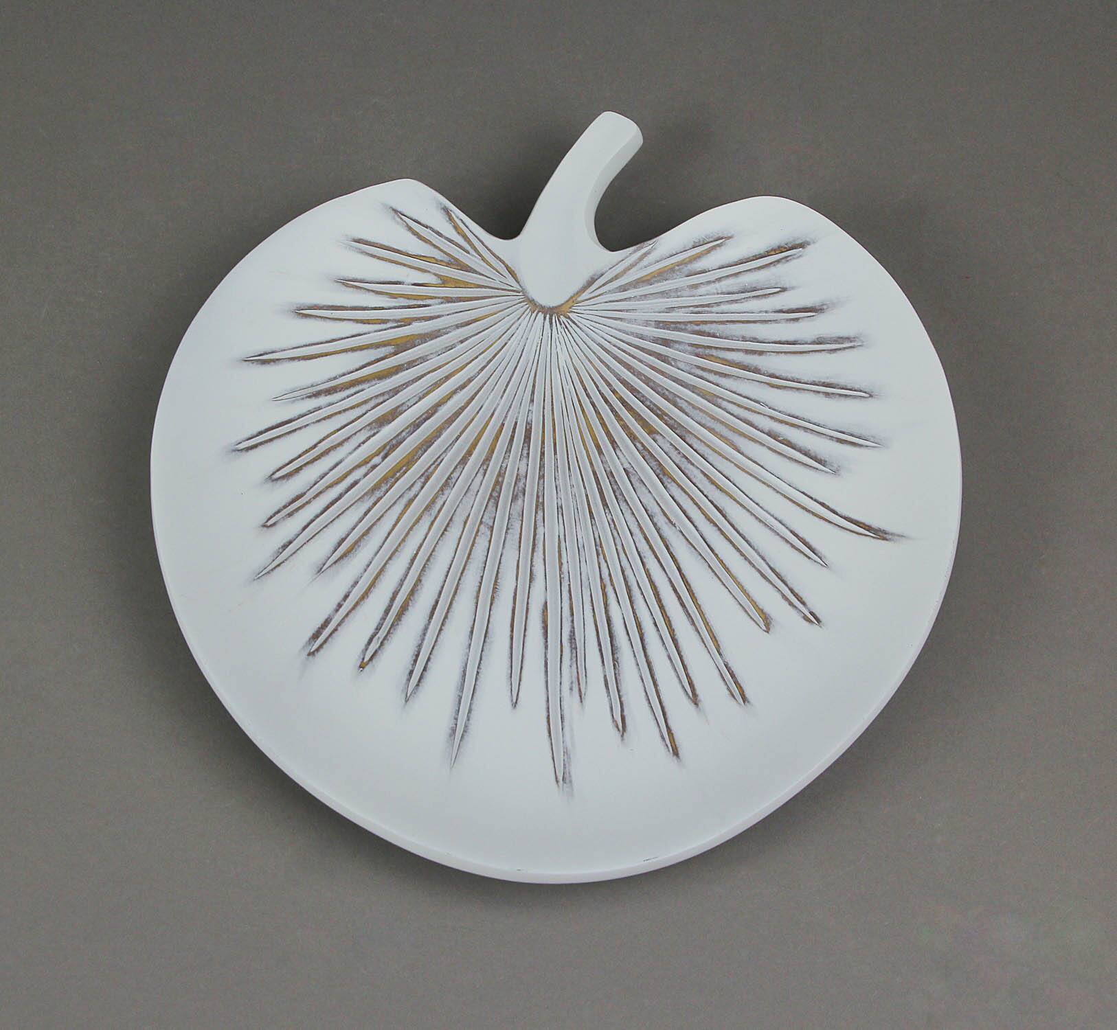 Mayrich Company Antiqued White Tropical Fan Palm Leaf Decorative ...