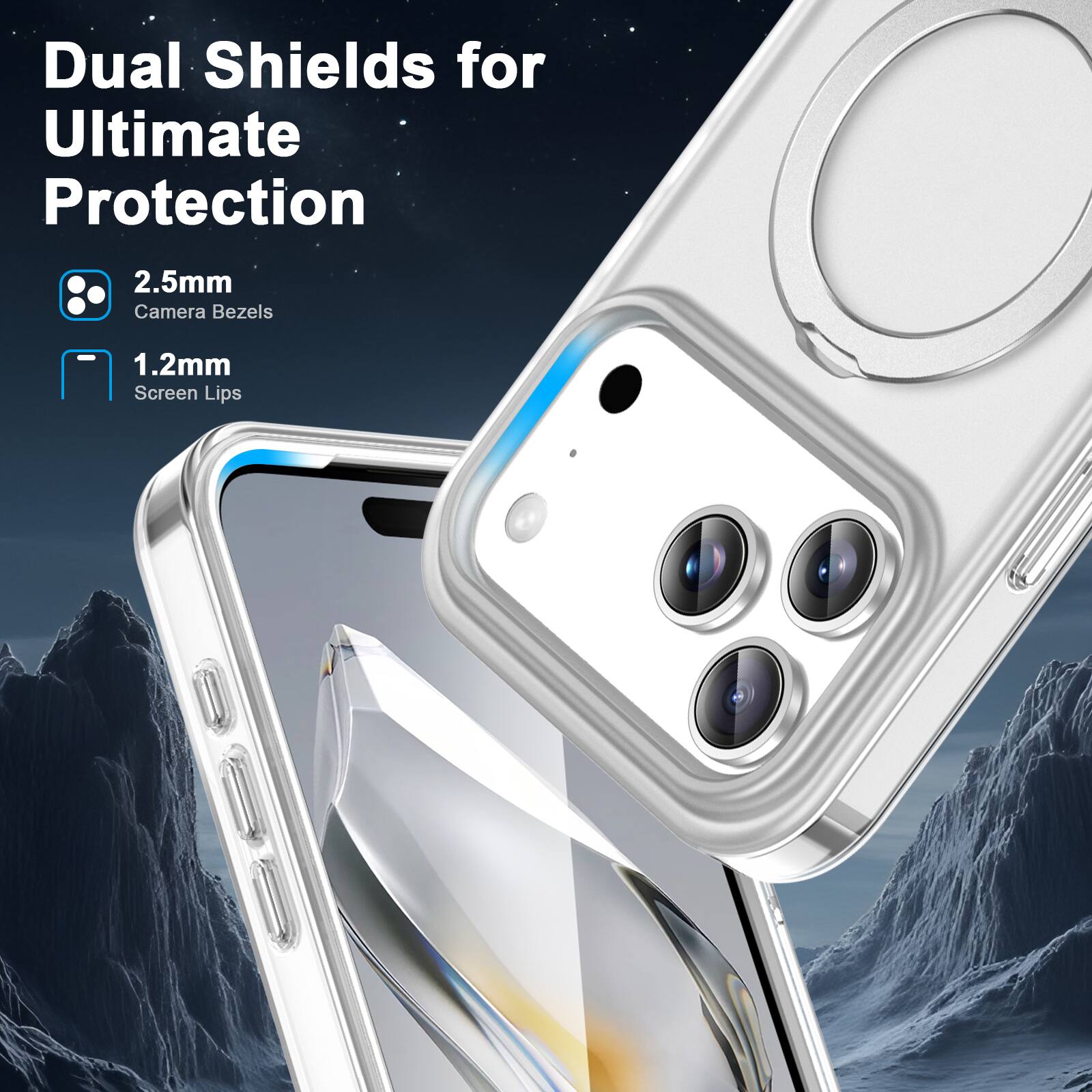 Dteck for Apple iPhone 17 Pro Max Mag Safe Case, Ring Stand Built in ...
